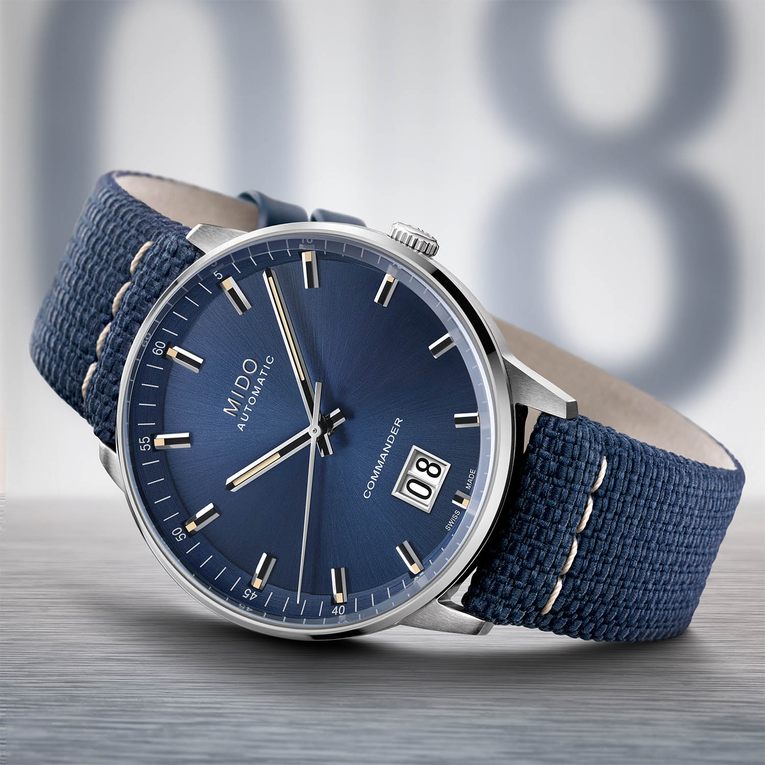 Introducing The New Blue Edition of the Mido Commander Big Date