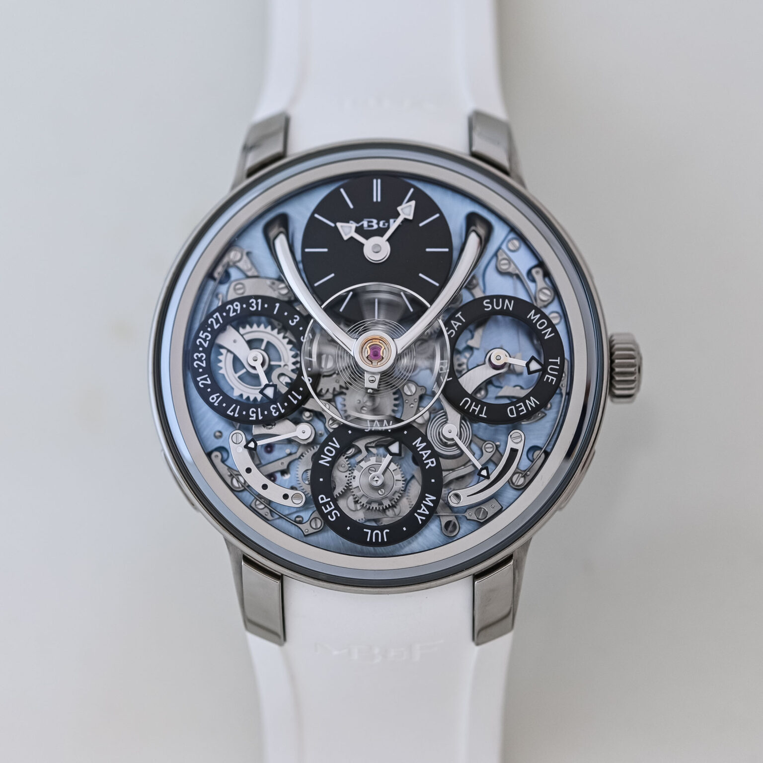 First Look: The MB&F LM Perpetual EVO Titanium With Icy Blue Dial