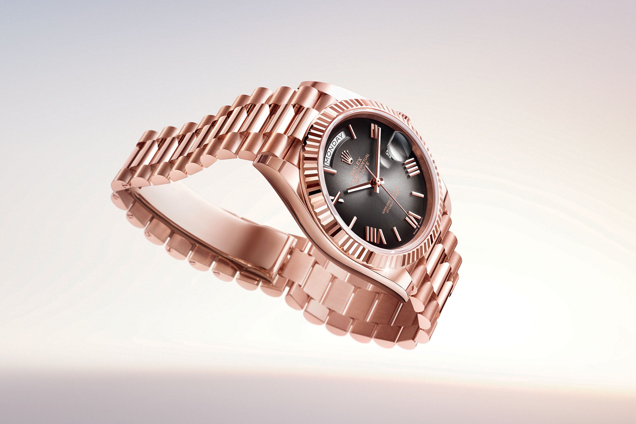 The New Rolex Day-Date 40 in Everose Gold with a Slate Ombré Dial ...
