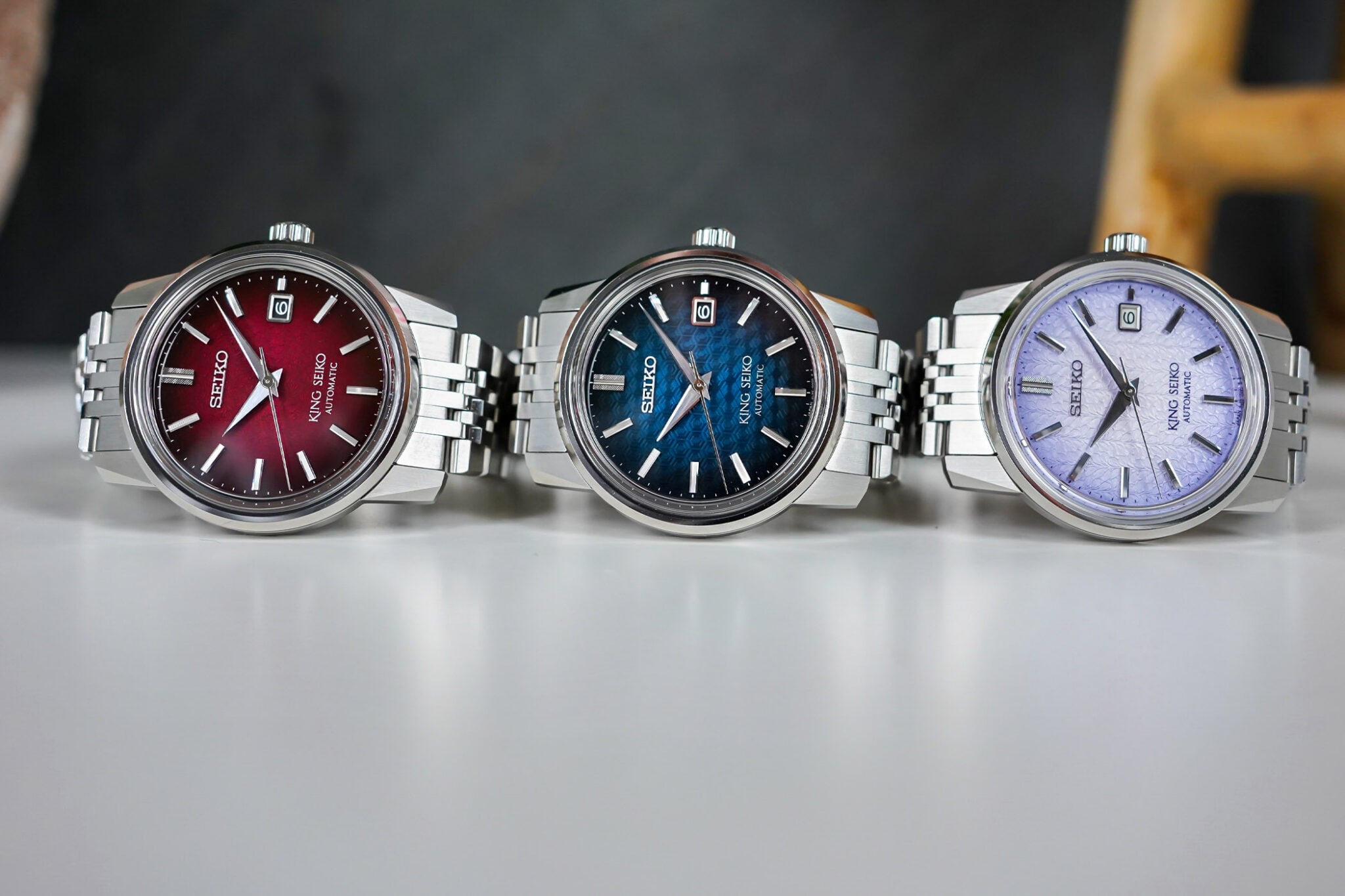 First Look: Three New High-End King Seiko with Colourful Textured Dials