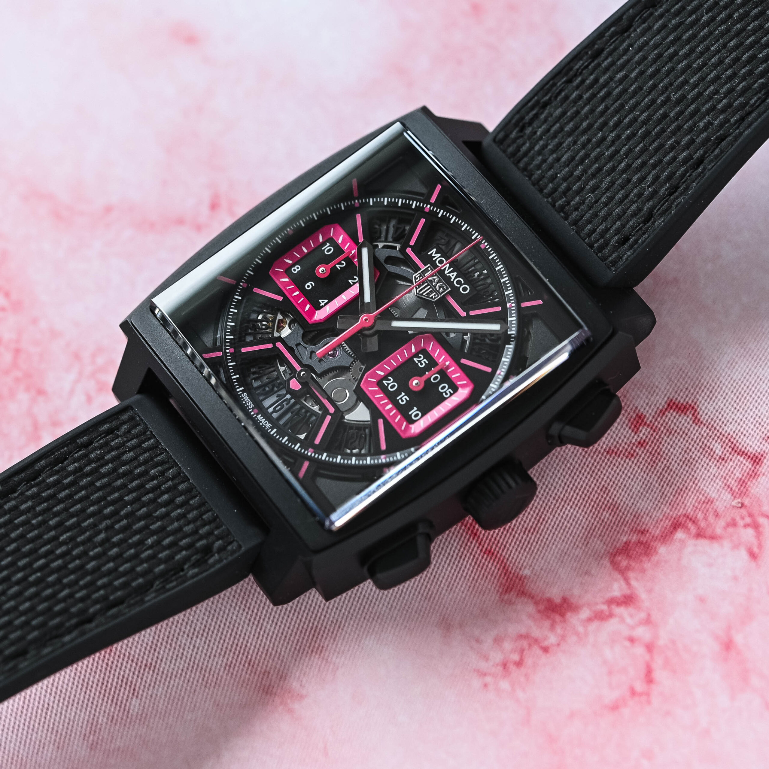 First Look: The TAG Heuer Monaco Chronograph Skeleton Pink