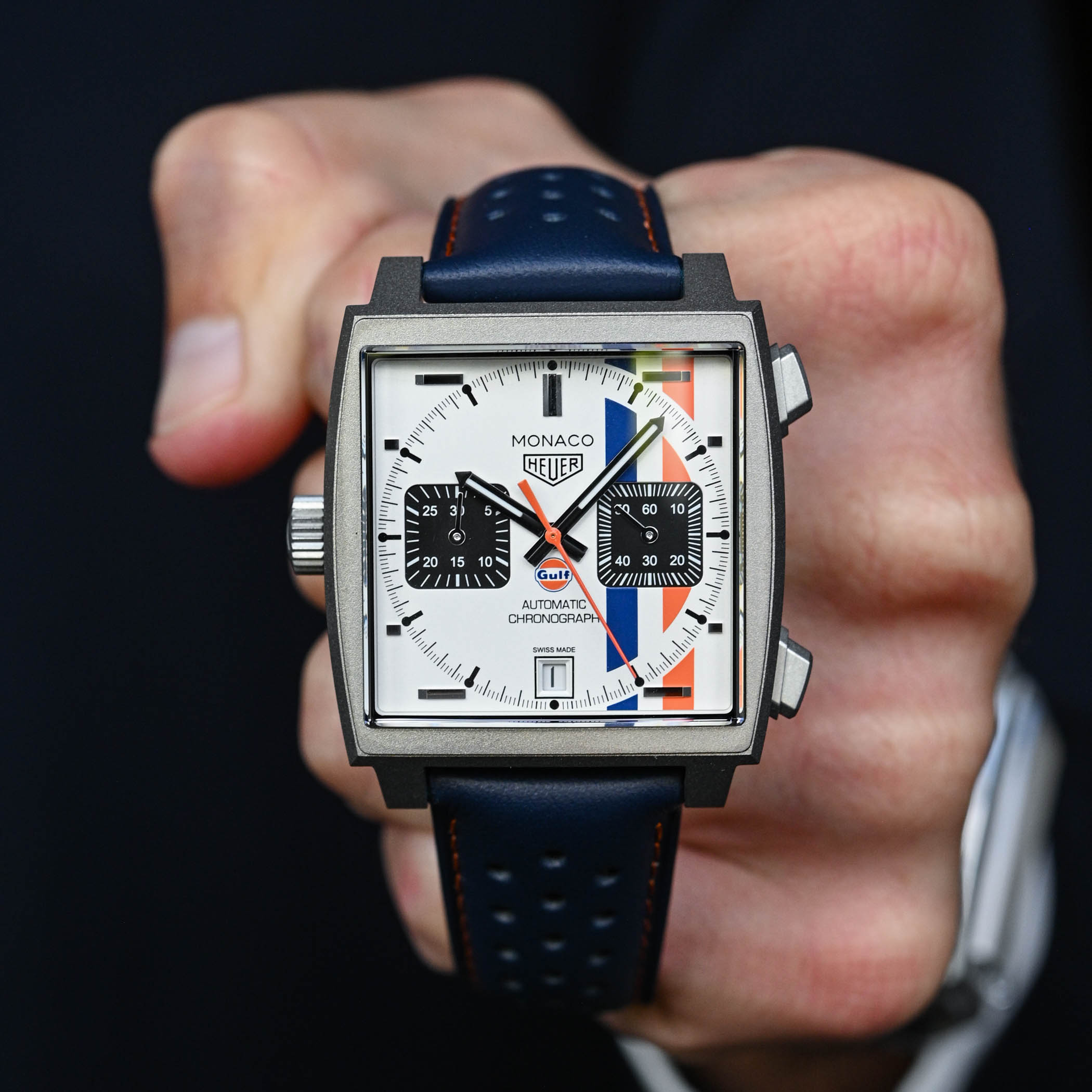 First Look: The new TAG Heuer Monaco Chronograph x Gulf White Dial