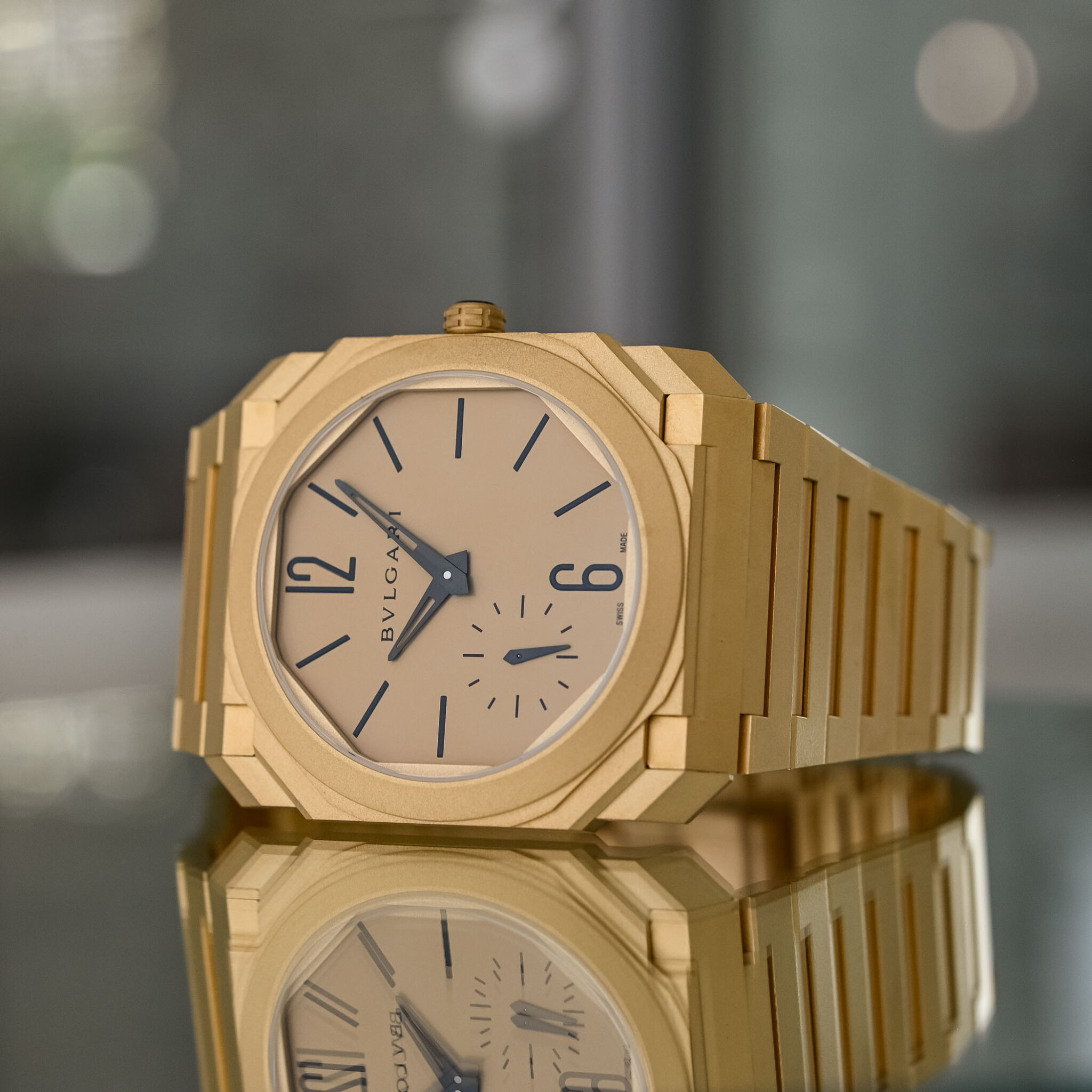 First Look: Bulgari Octo Finissimo Automatic in Sandblasted Yellow Gold