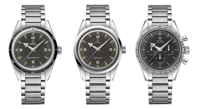 Omega 1957 Trilogy Reissue (Speedmaster, Seamaster 300, Railmaster 60th ...