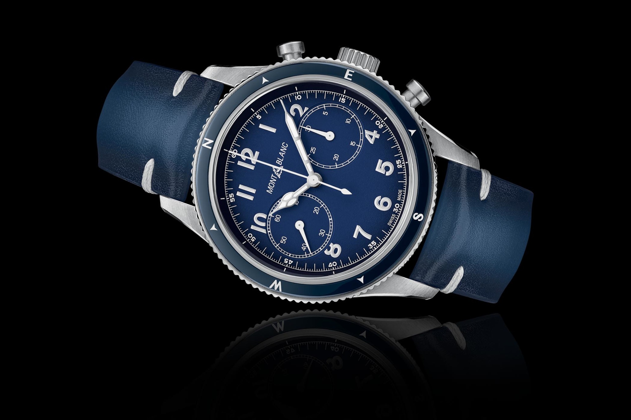 Montblanc 1858 Automatic Chronograph Blue & Compass Bezel - Price