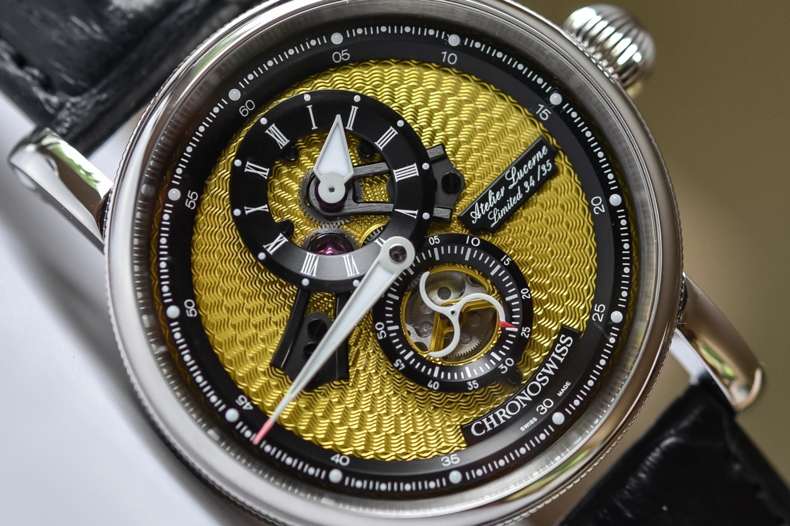 Chronoswiss Flying Regulator Open Gear Yellow Guilloche - Hands-on, Price