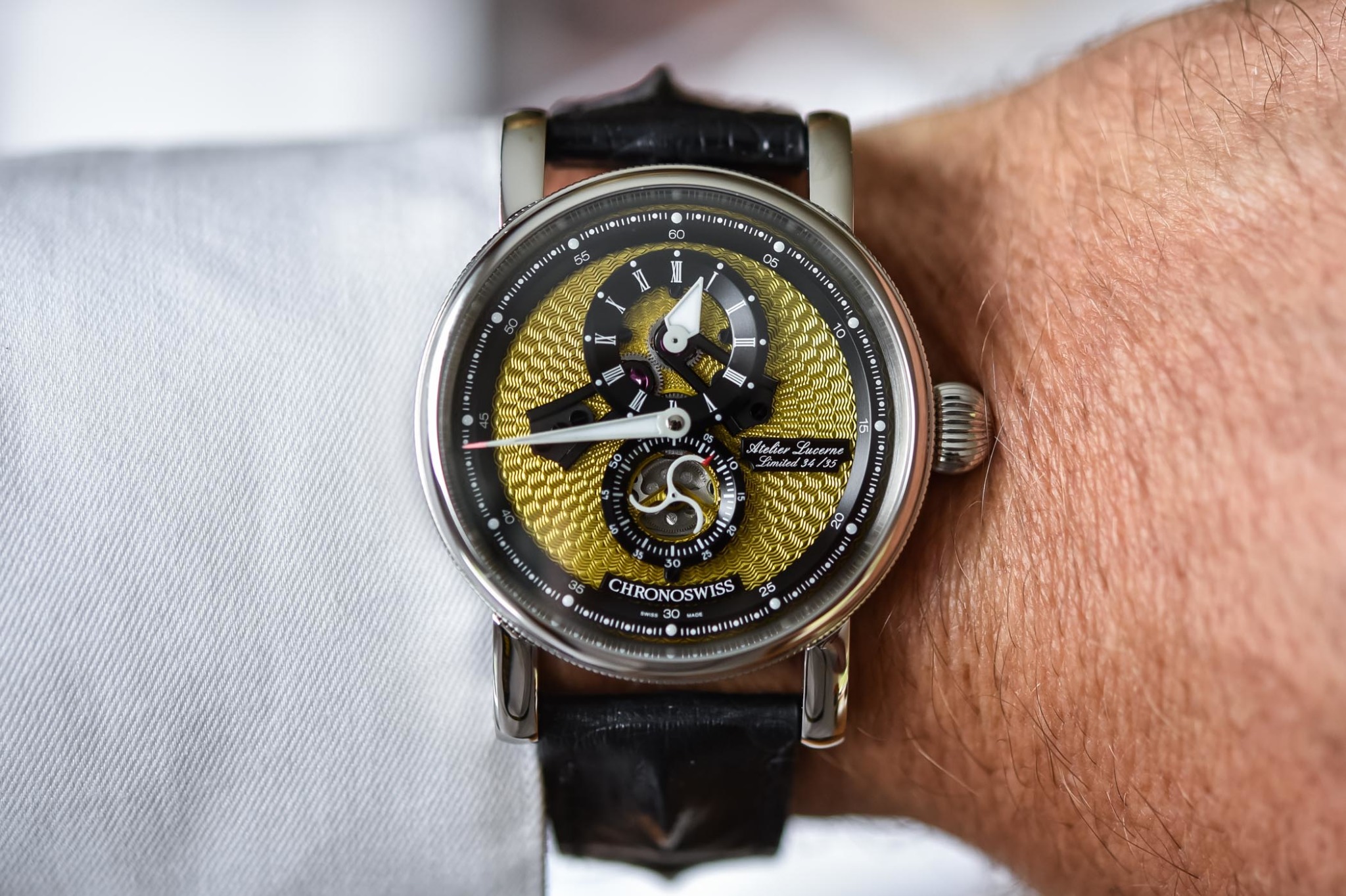 Chronoswiss Flying Regulator Open Gear Yellow Guilloche - Hands-on, Price