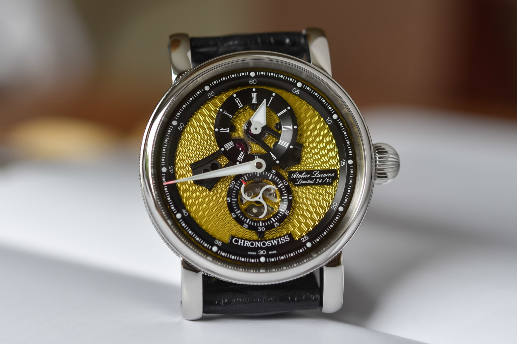 Chronoswiss Flying Regulator Open Gear Yellow Guilloche - Hands-on, Price