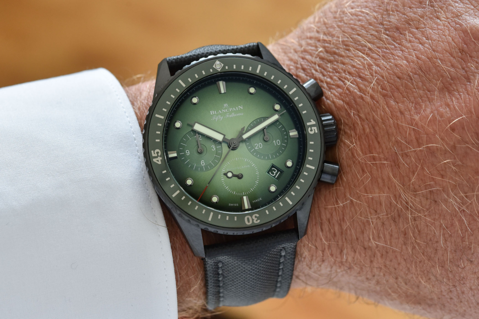 Hands-On - Blancpain Bathyscaphe Chronograph Flyback Green