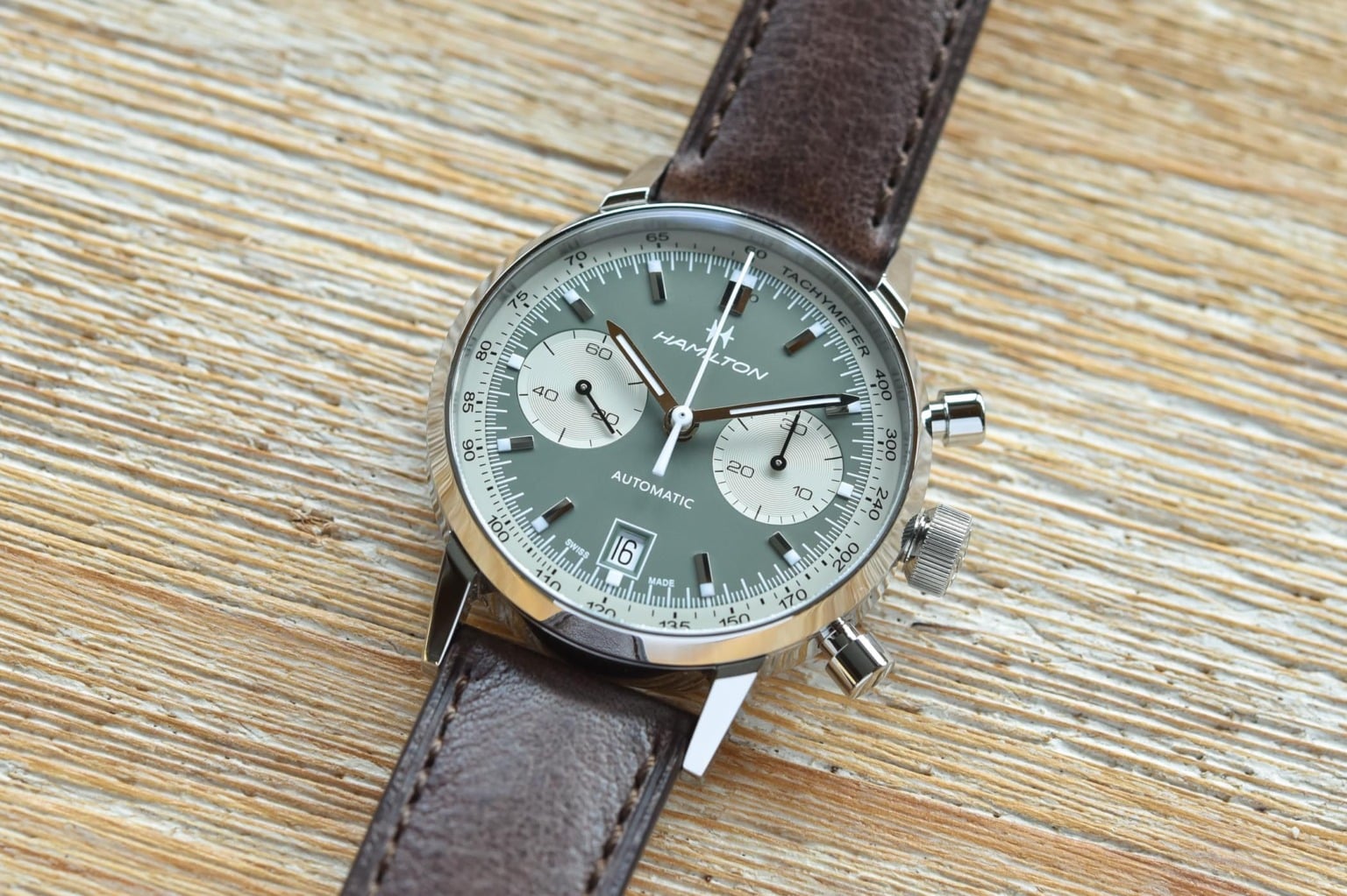 Hands-On Hamilton Intra-Matic Auto Chrono 40mm Light Green Dial