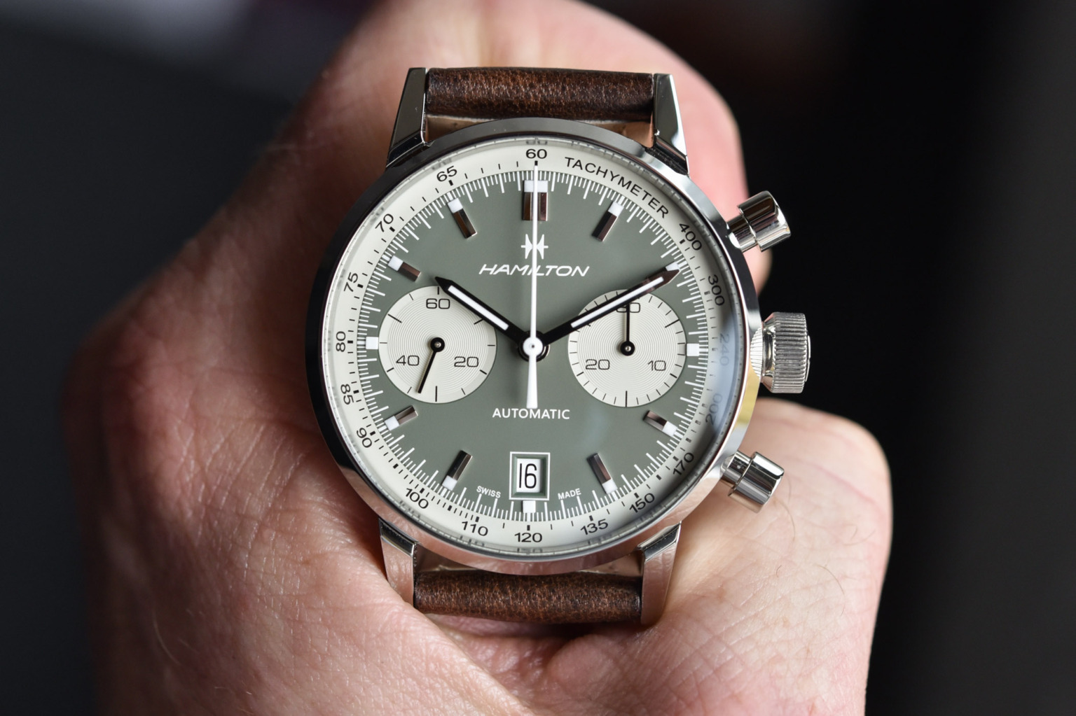 Hands-On Hamilton Intra-Matic Auto Chrono 40mm Light Green Dial