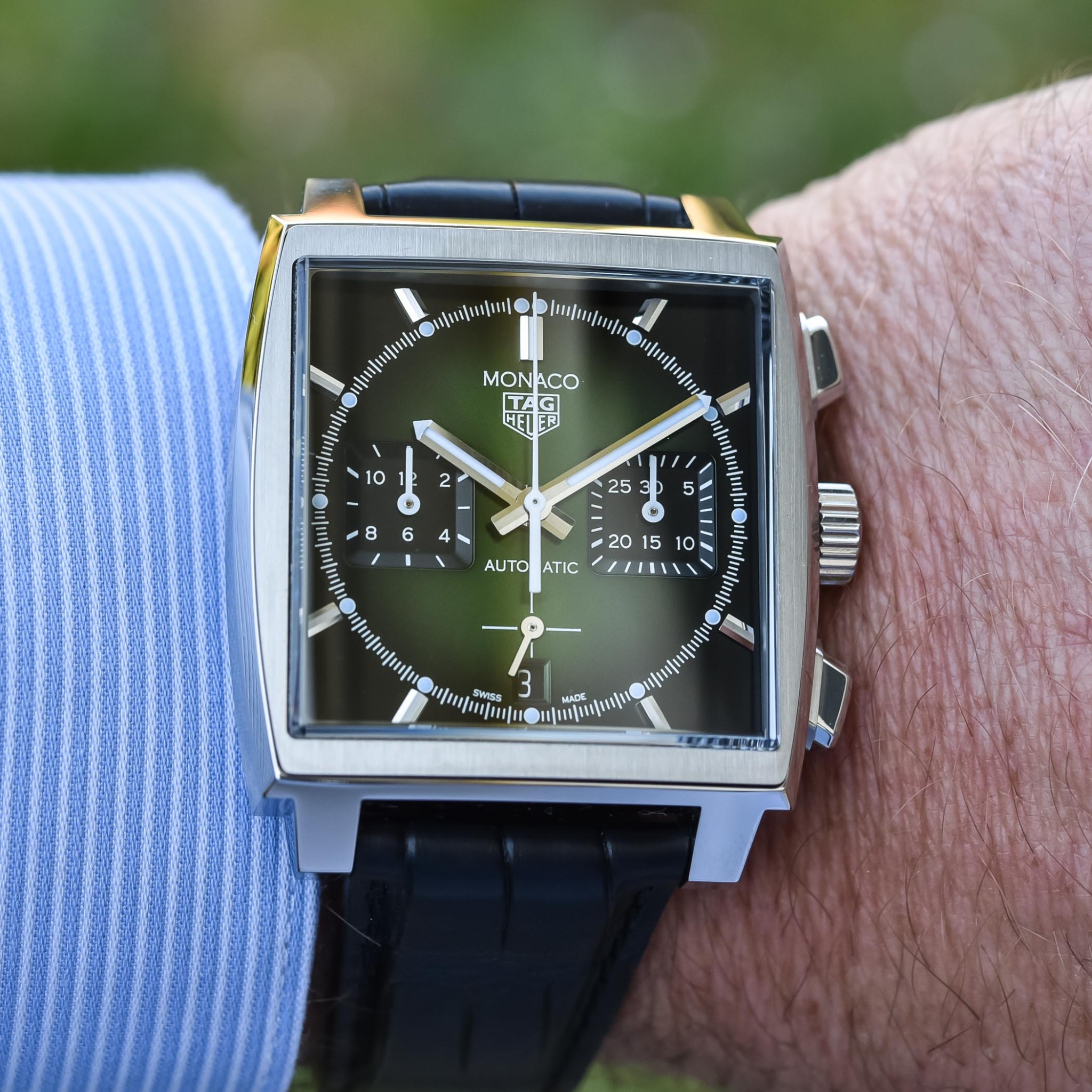 Hands-On TAG Heuer Monaco Green Dial Limited Edition CBL2116