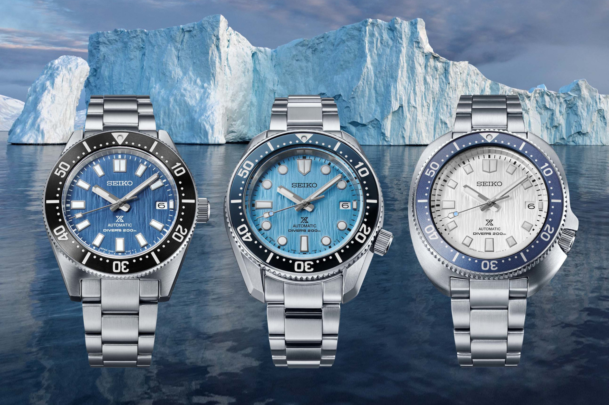 Seiko introduces 3 new Prospex Save the Oceans watches with icy dials.