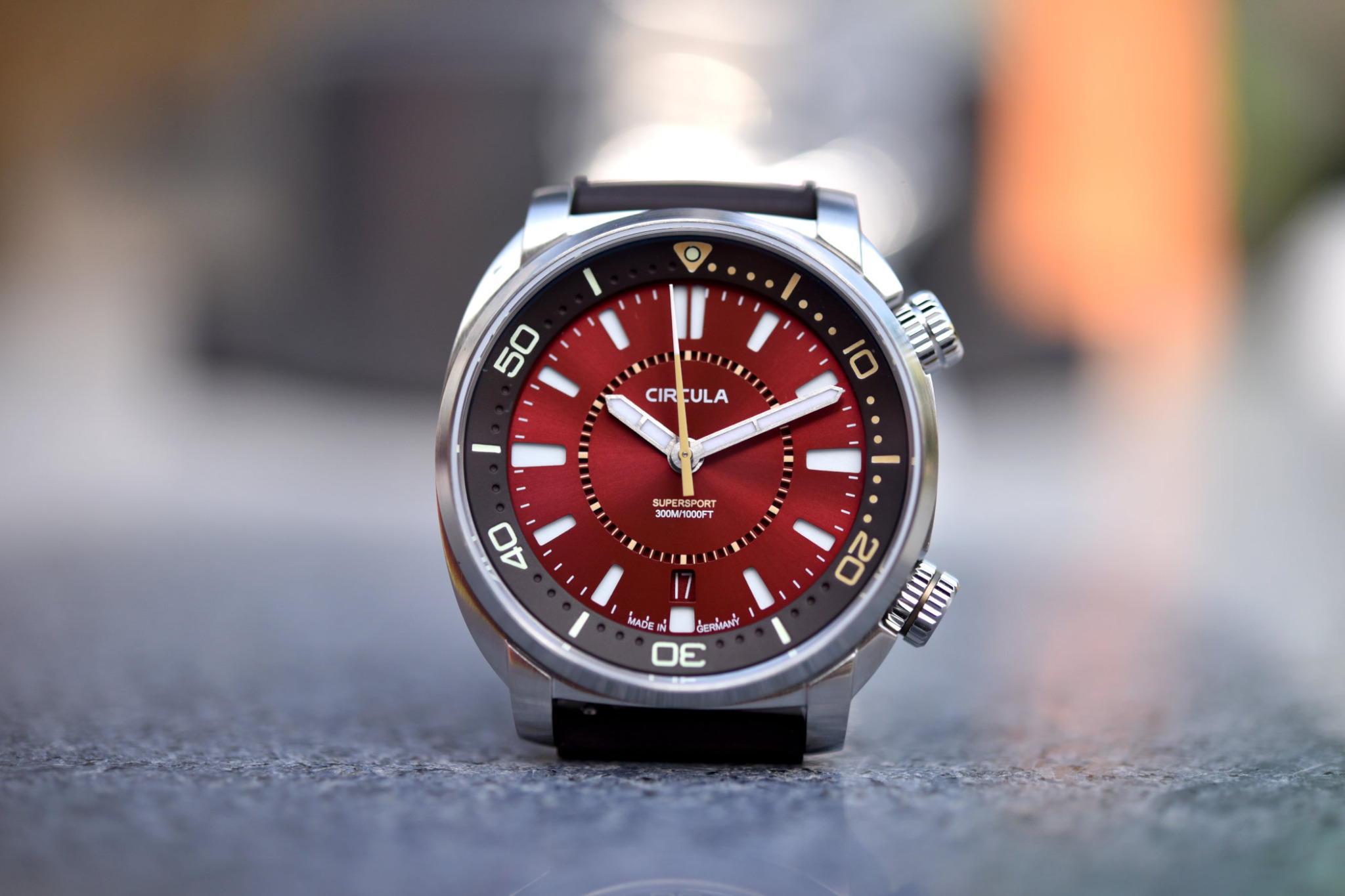 The limited edition Circula AquaSport II Aventurine & SuperSport Red