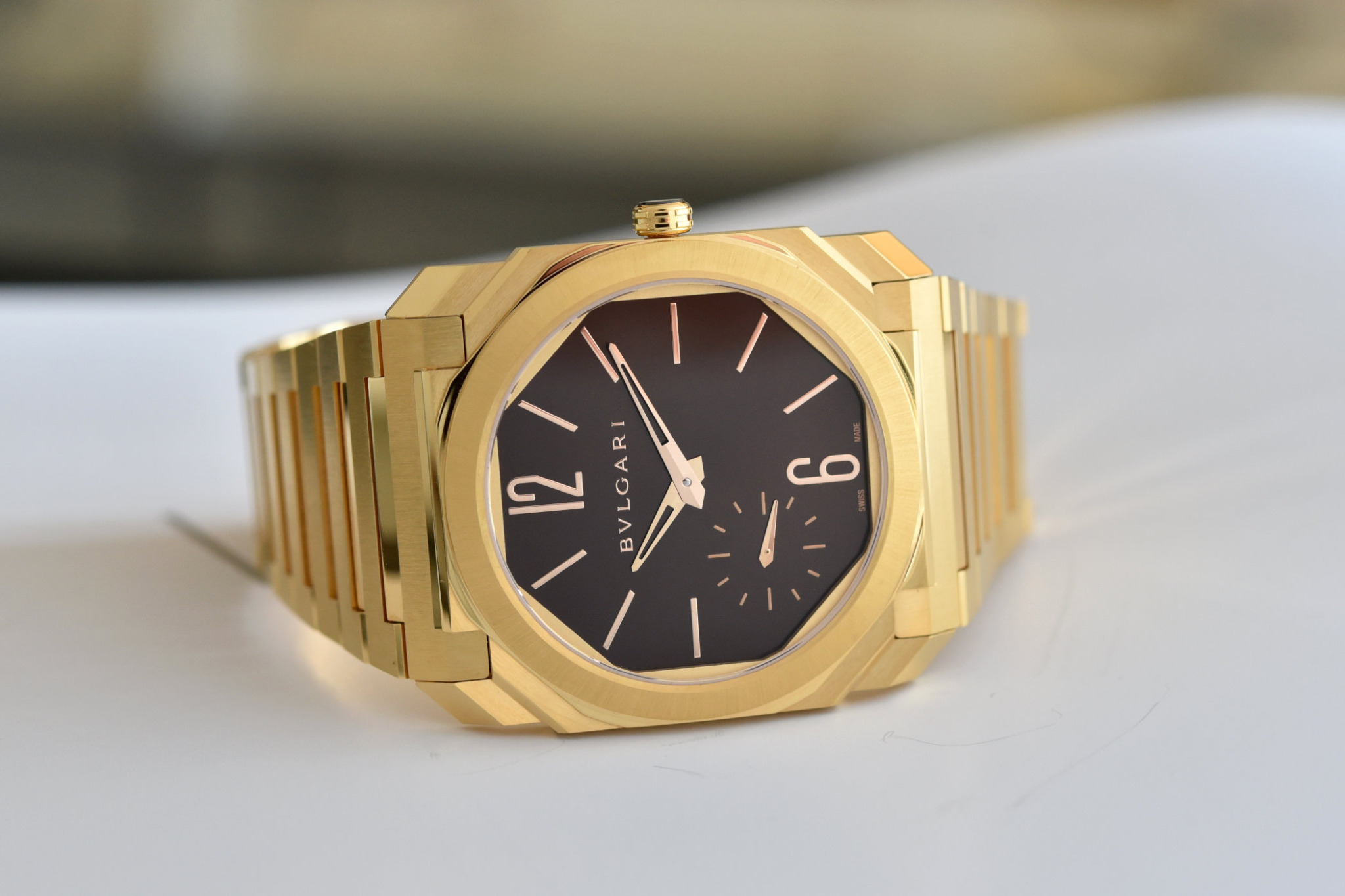 The US-only Bulgari Octo Finissimo Automatic in yellow gold.