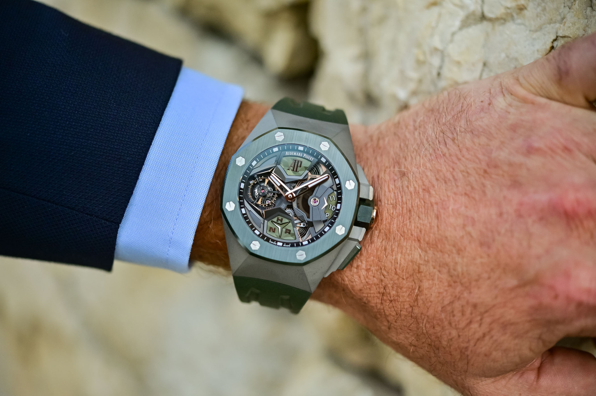 Hands-On Green Ceramic AP Royal Oak Concept Flying Tourbillon GMT