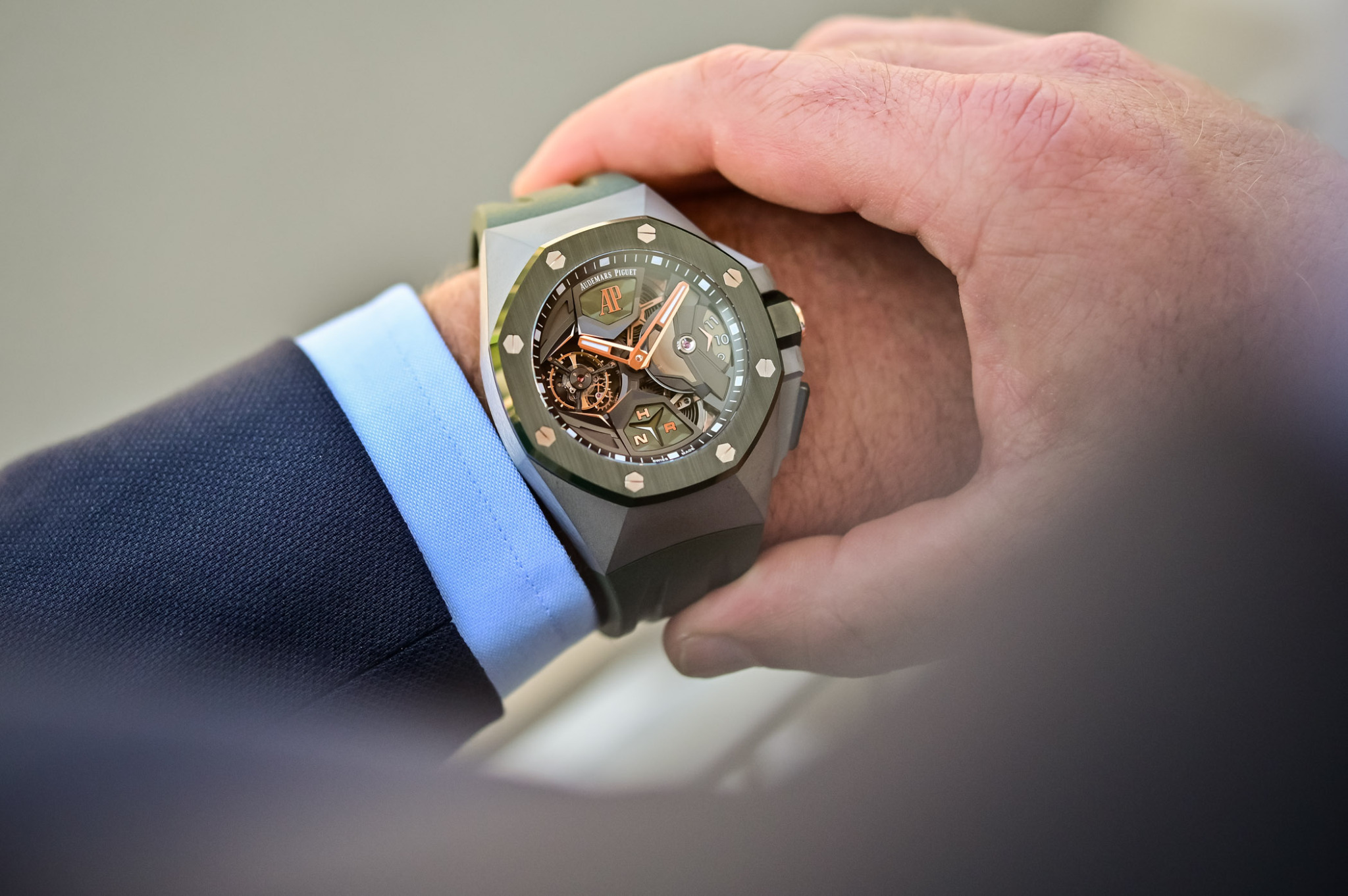 Hands-On Green Ceramic AP Royal Oak Concept Flying Tourbillon GMT