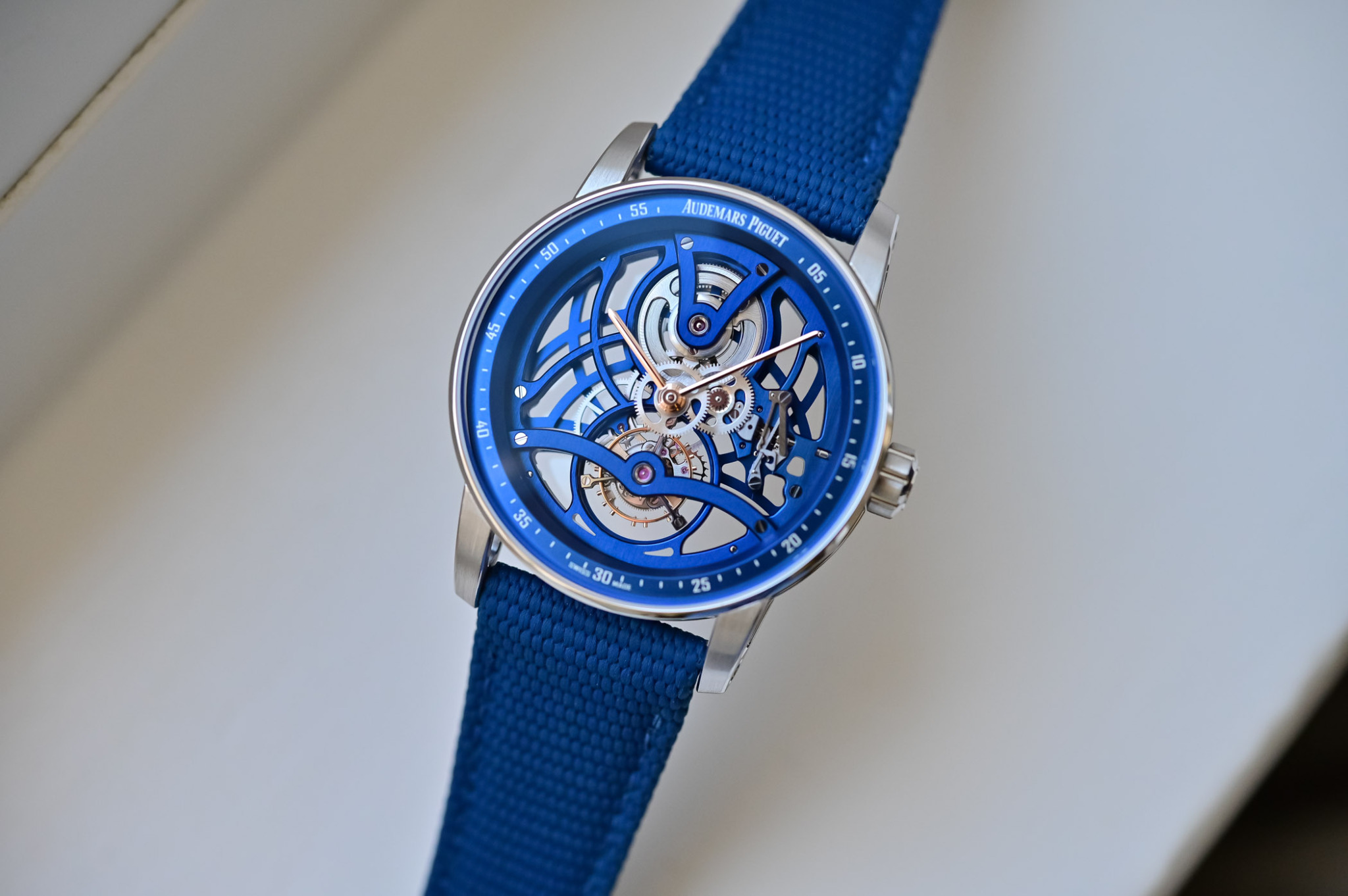 Hands-On Code 11.59 by AP Tourbillon Openworked Electric Blue 26600NB