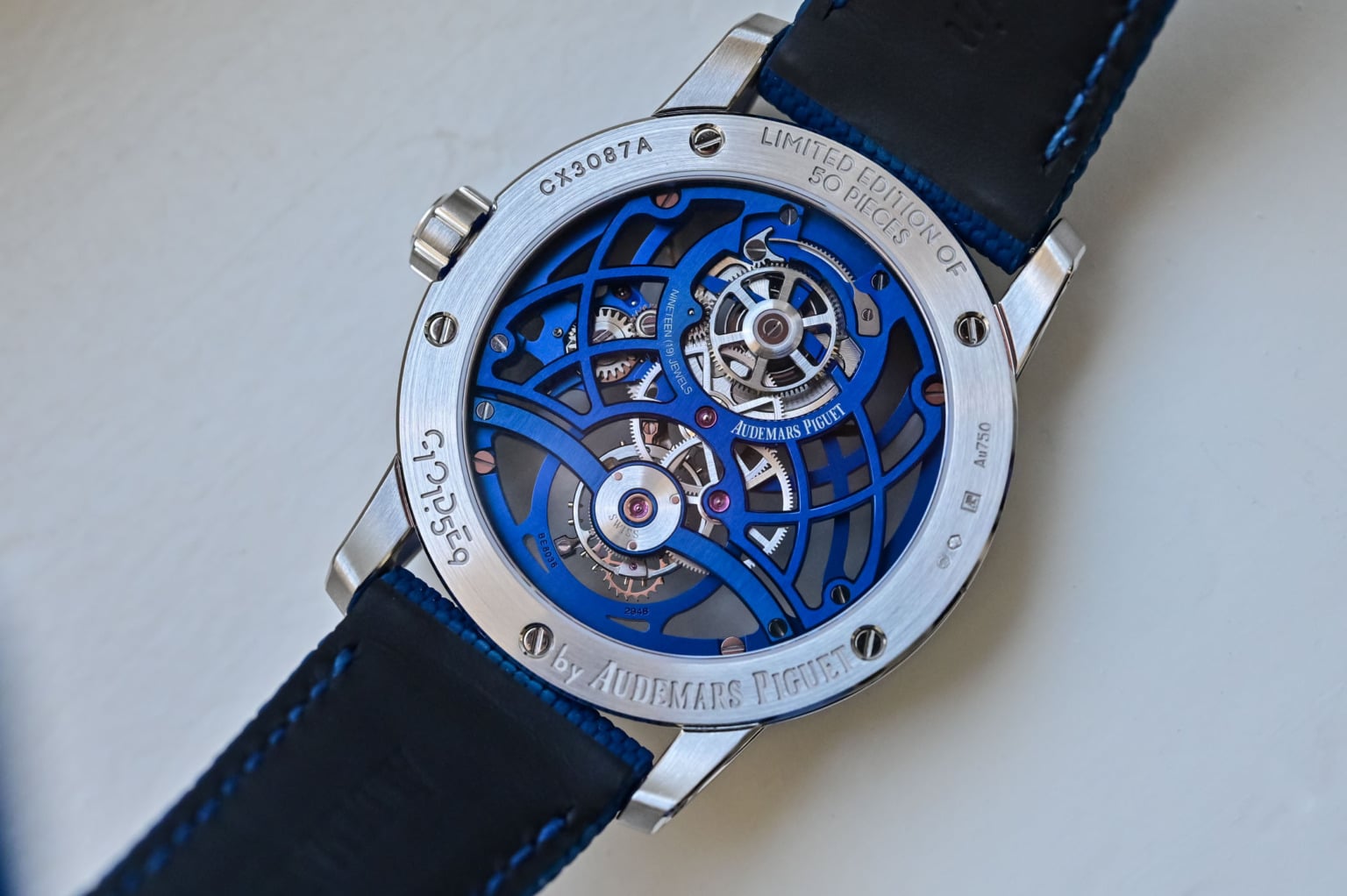 Hands-On Code 11.59 by AP Tourbillon Openworked Electric Blue 26600NB