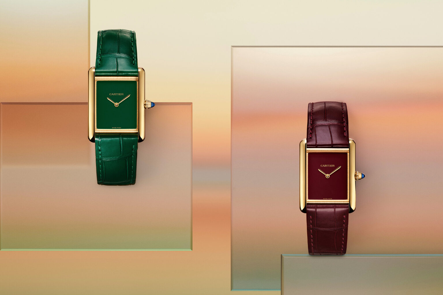 Introducing The Green and Red Lacquered Tank Louis Cartier