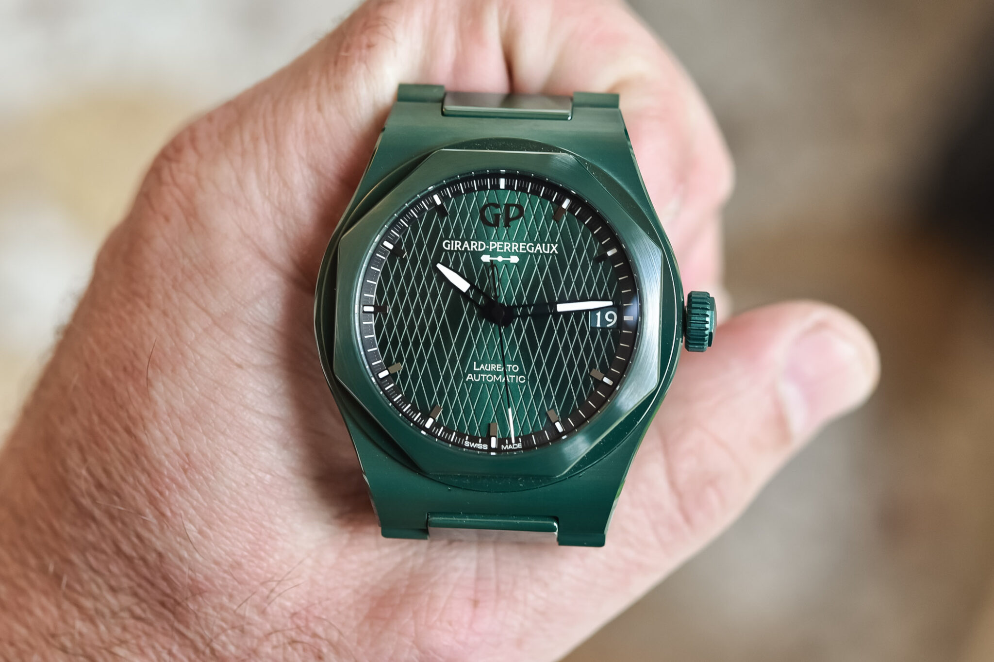 Hands-On: The Girard-Perregaux Laureato Green Ceramic Aston Martin