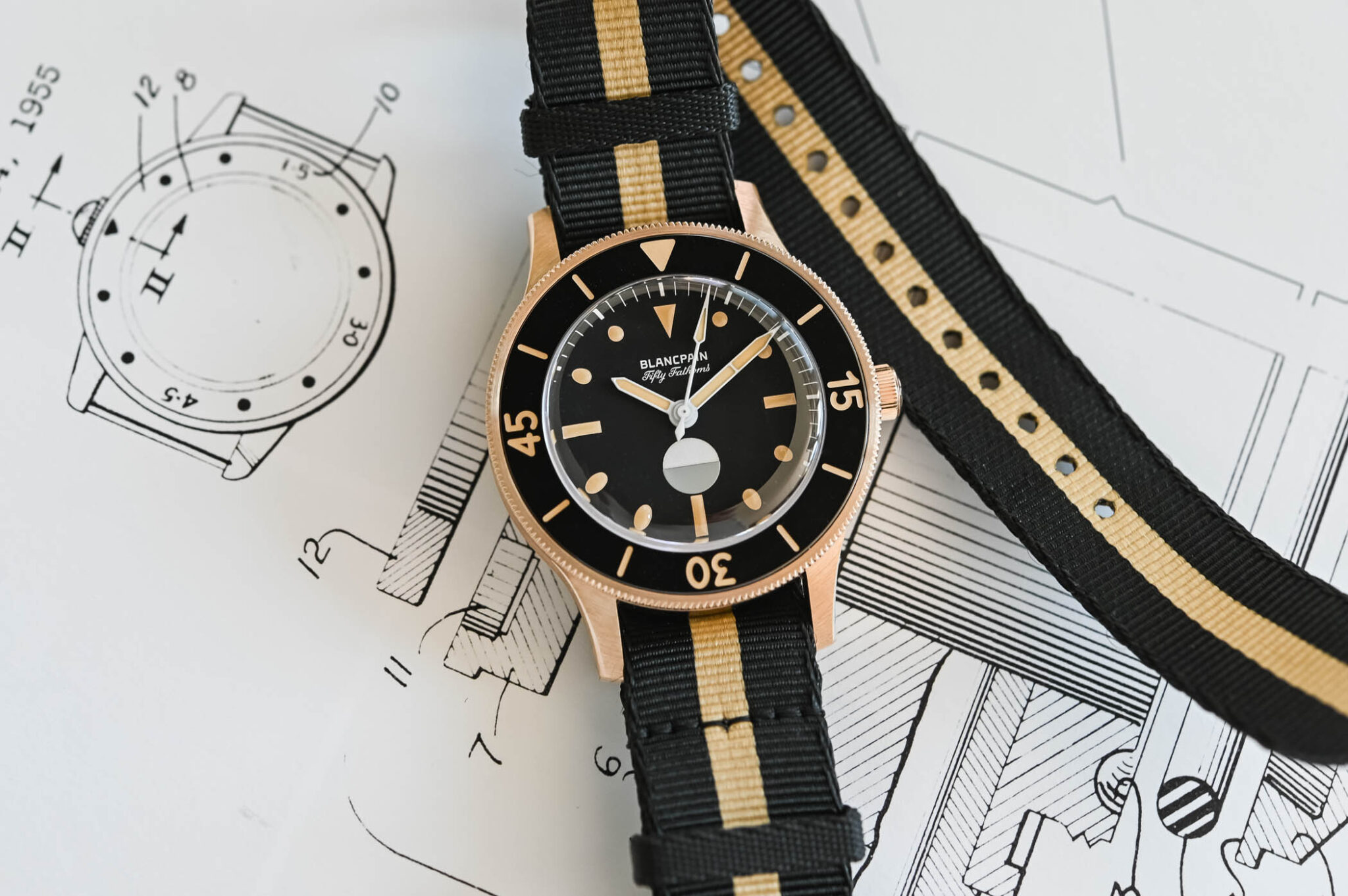 First Look: The New Blancpain Fifty Fathoms Act 3 MIL-SPEC Bronze-Gold