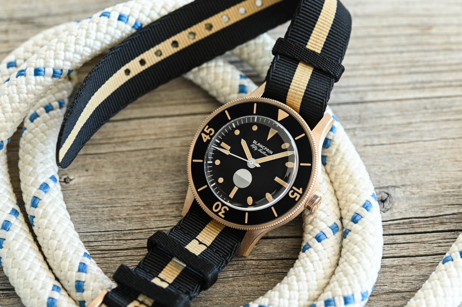 First Look: The New Blancpain Fifty Fathoms Act 3 MIL-SPEC Bronze-Gold