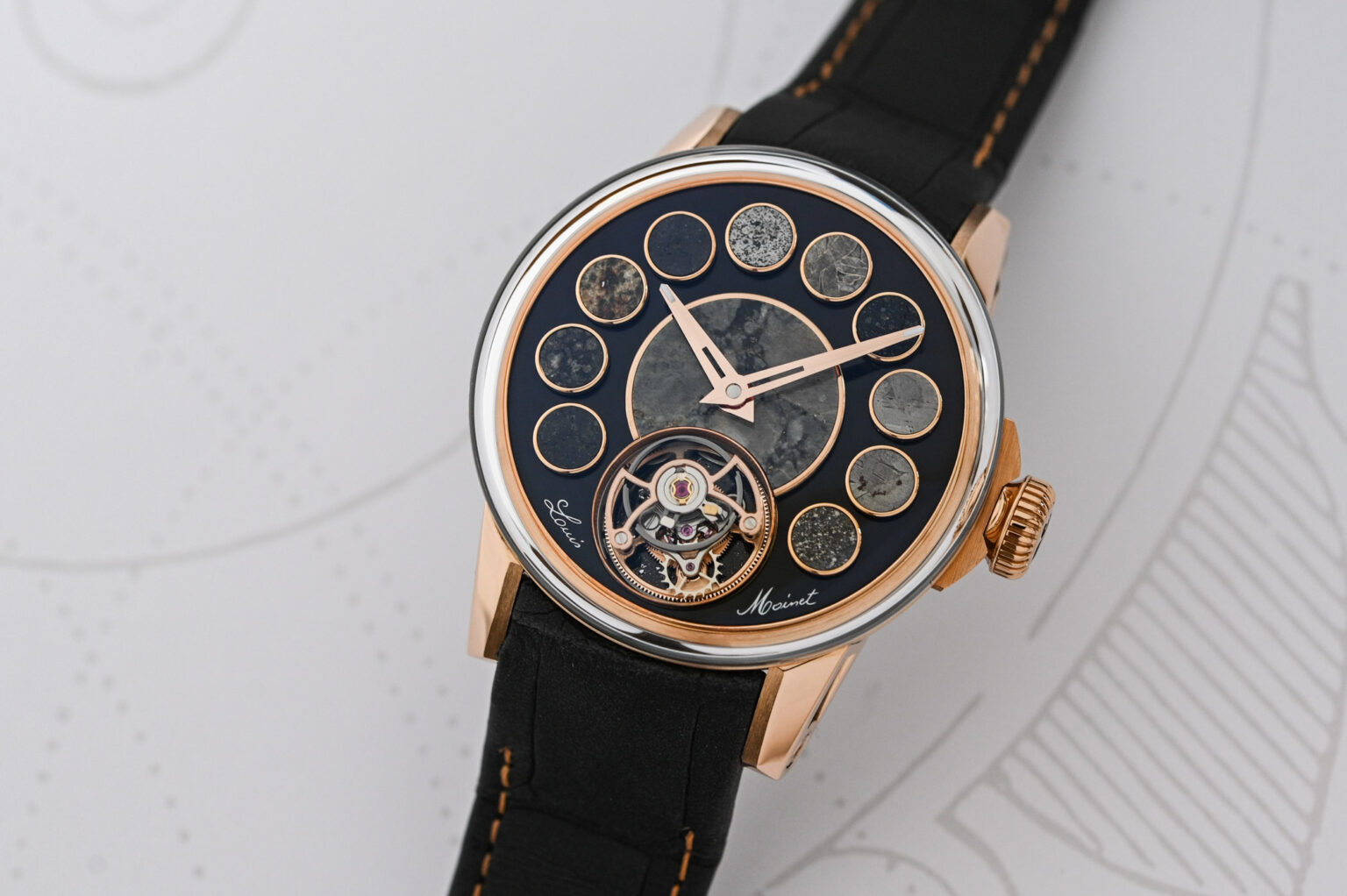 First Look: Louis Moinet Cosmopolis And Its Dial With 12 Meteorites