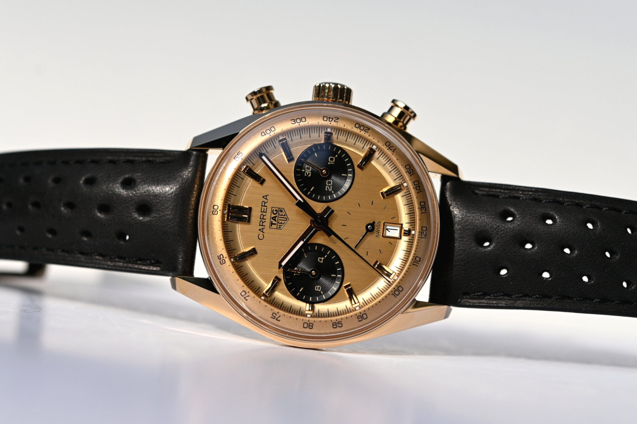 The New And Awesome TAG Heuer Carrera Glassbox Chronograph In Gold