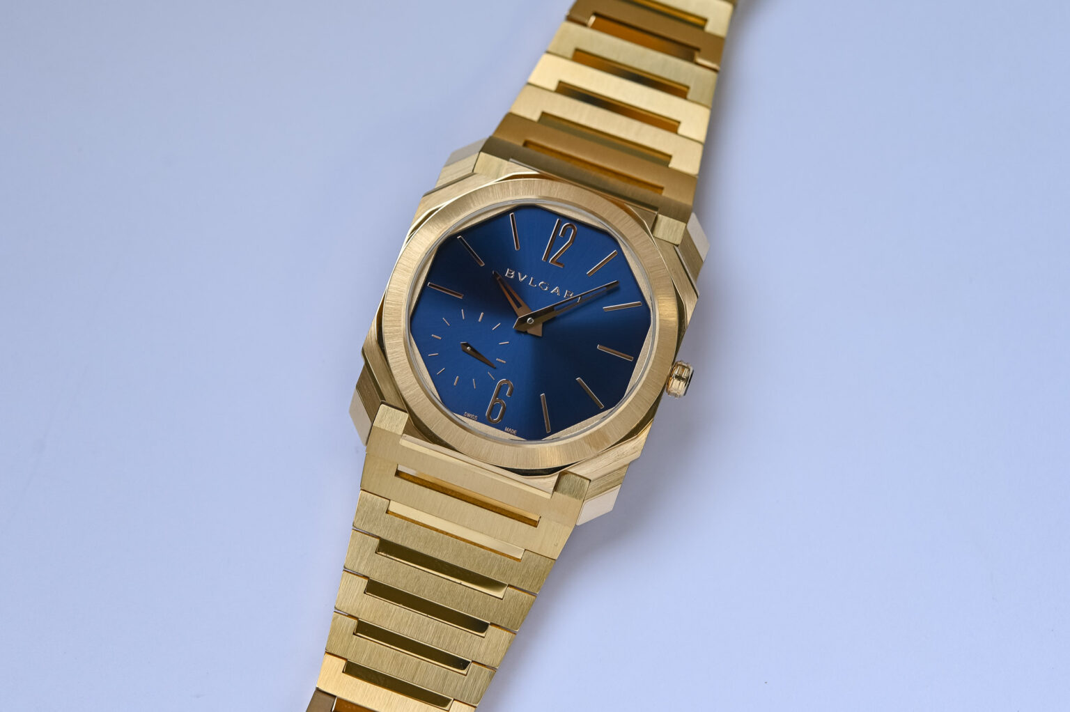 First Look: The New Bulgari Octo Finissimo Automatic Blue-and-Gold