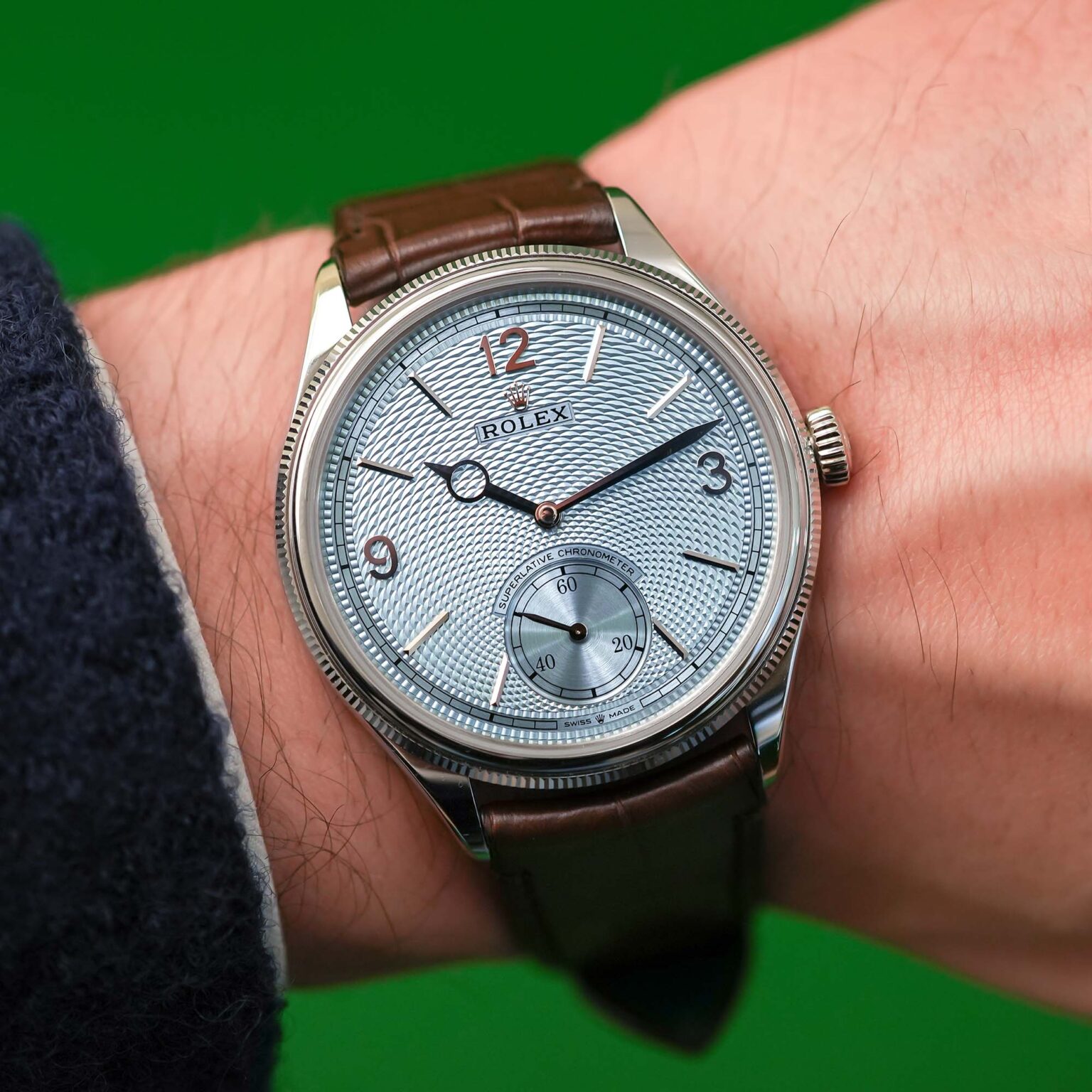 Hands-On: The Platinum Rolex Perpetual 1908 With Guilloche Dial