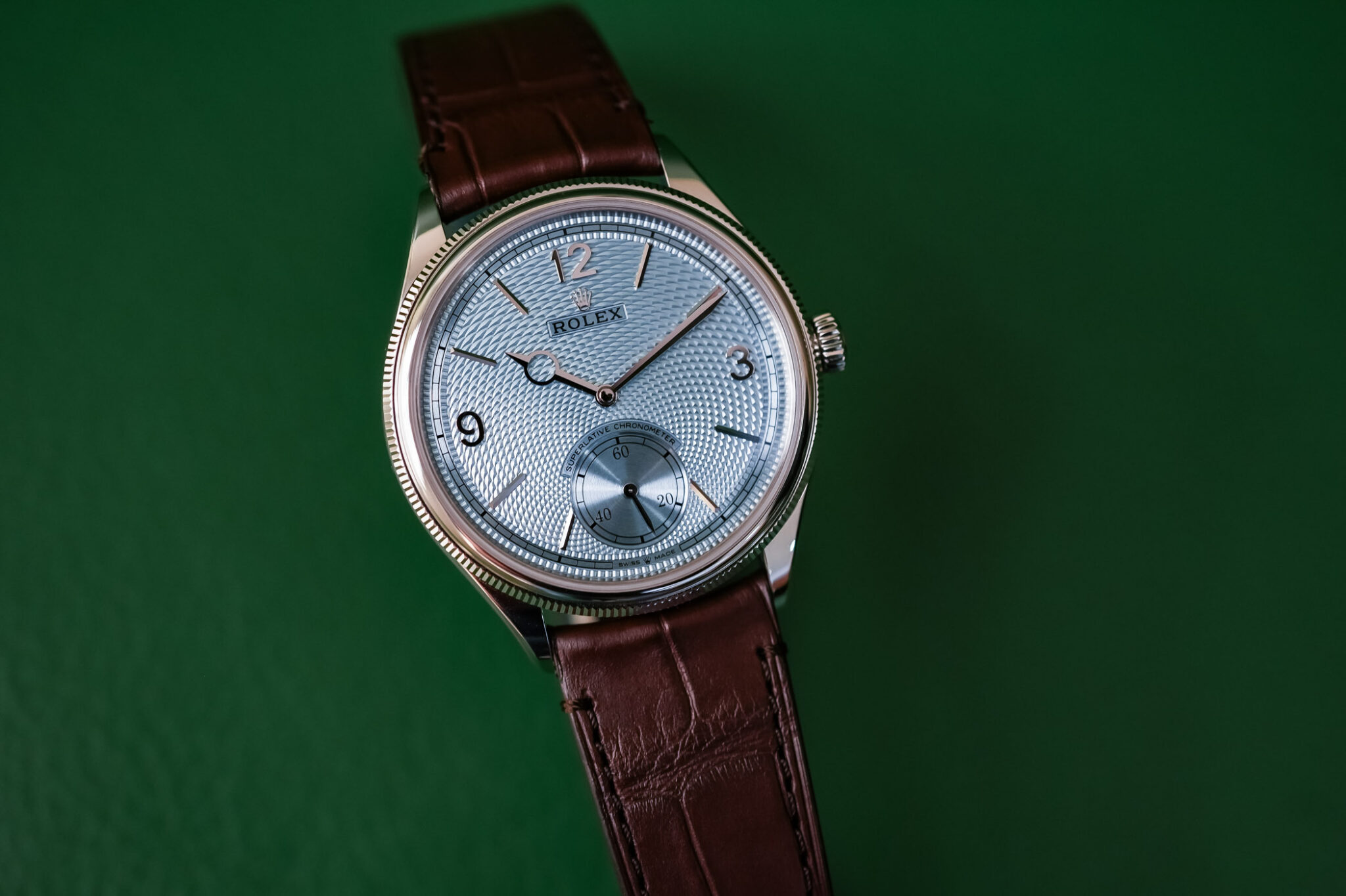 Hands-On: The Platinum Rolex Perpetual 1908 With Guilloche Dial