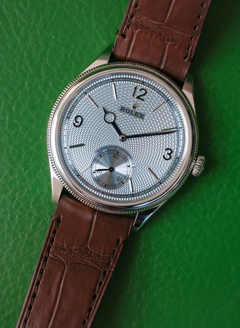 Hands-On: The Platinum Rolex Perpetual 1908 With Guilloche Dial