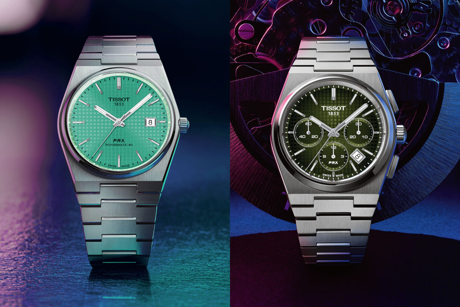 Introducing: Tissot PRX Powermatic 80 Mint Green and PRX Chronograph ...