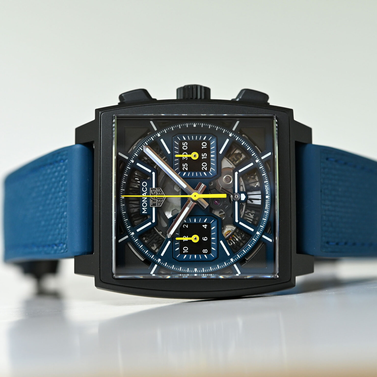 Hands-on: The TAG Heuer Monaco Skeleton Blue