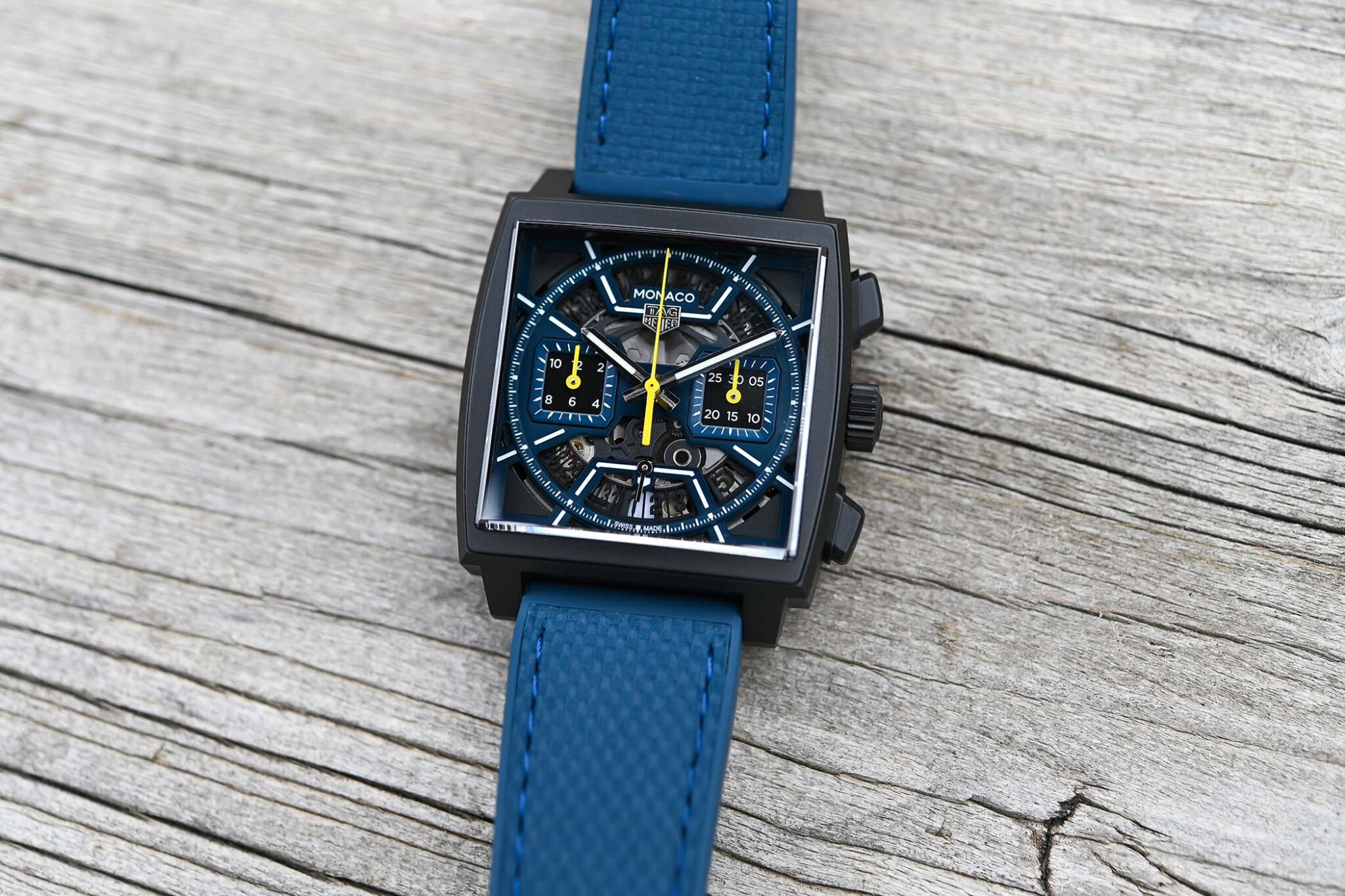 Hands-on: The TAG Heuer Monaco Skeleton Blue