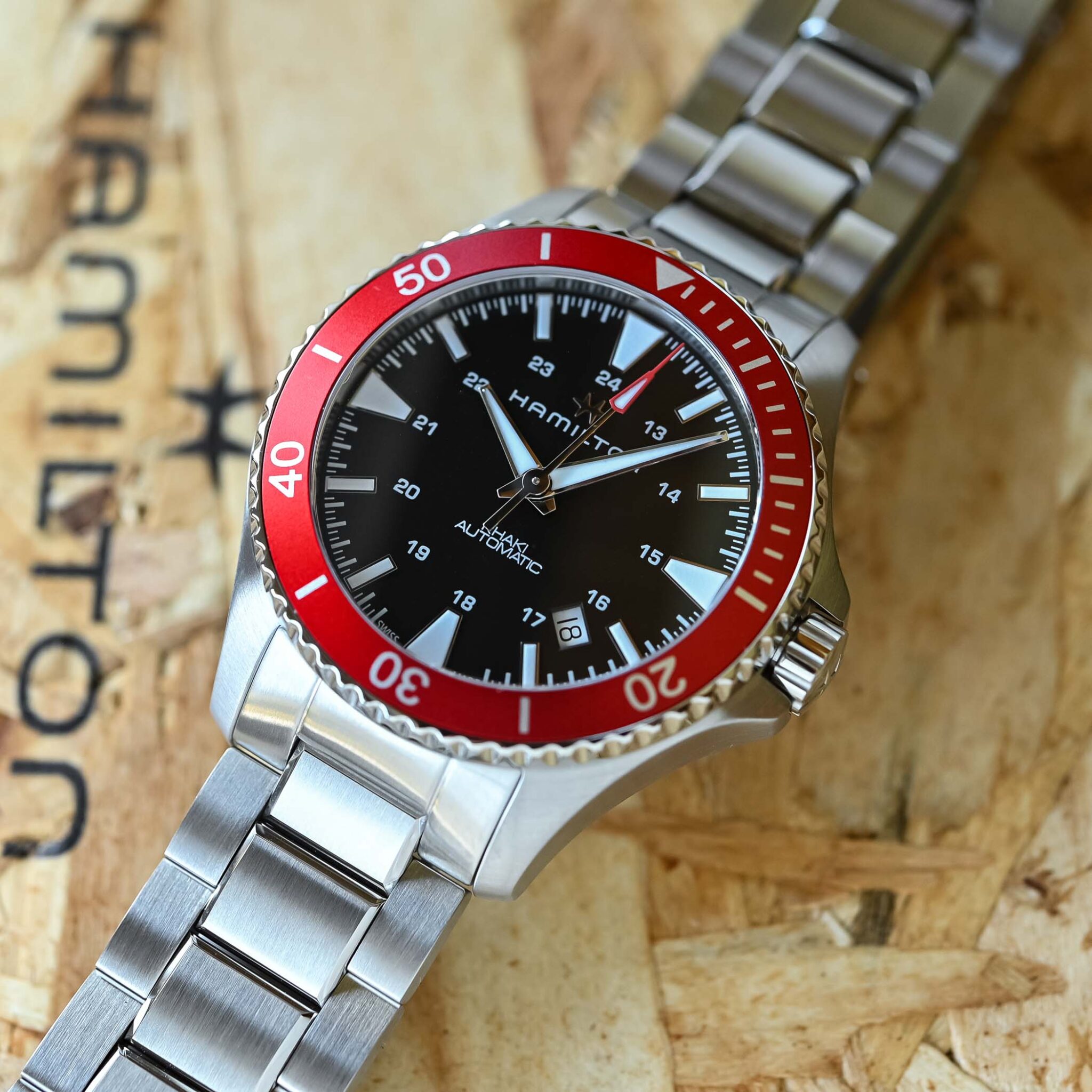 First Look: The Red Bezel Hamilton Khaki Navy Scuba 40mm