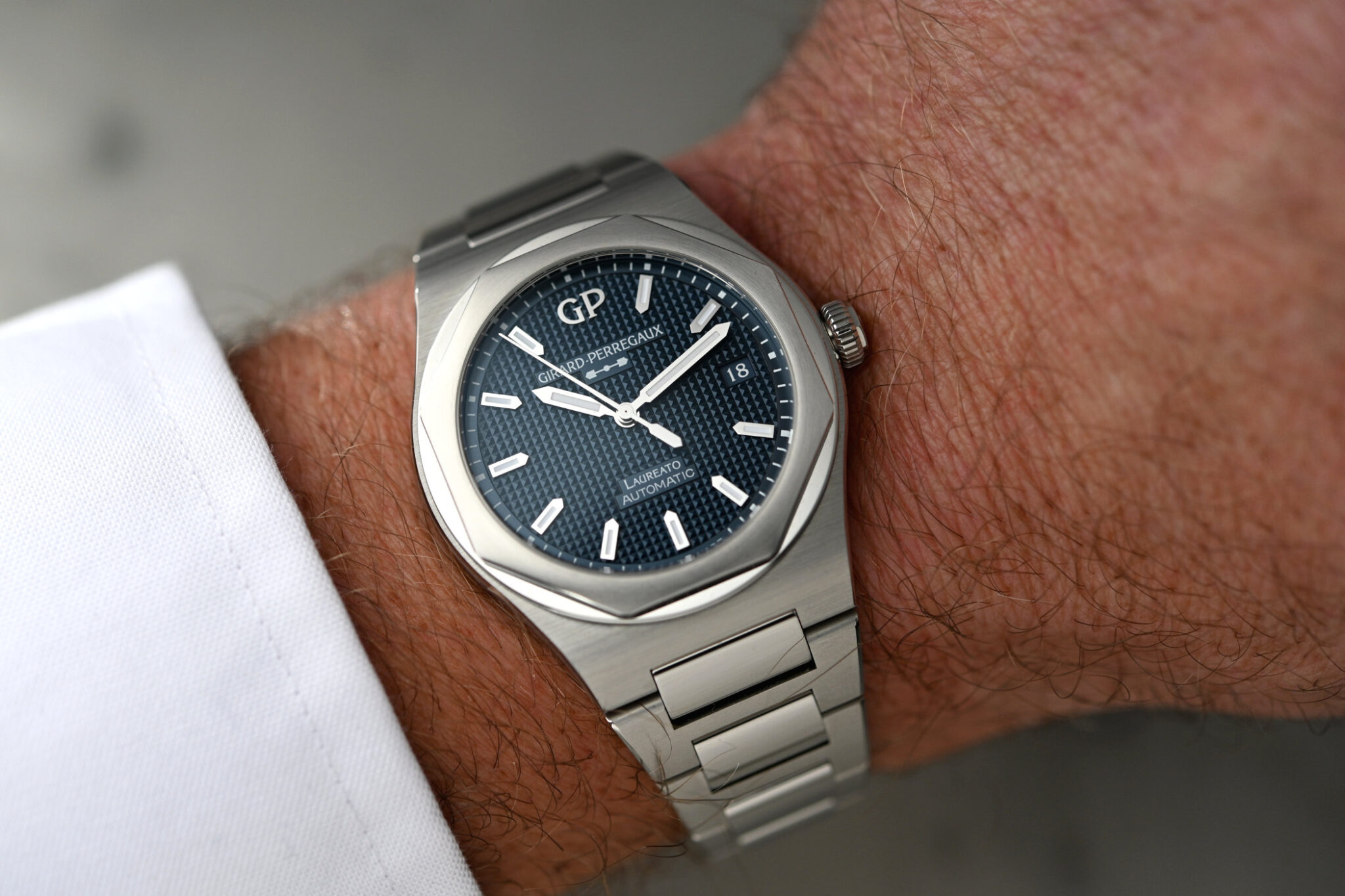 First Look: TheGirard-Perregaux Laureaot 38mm In Sage Green & Midnight Blue