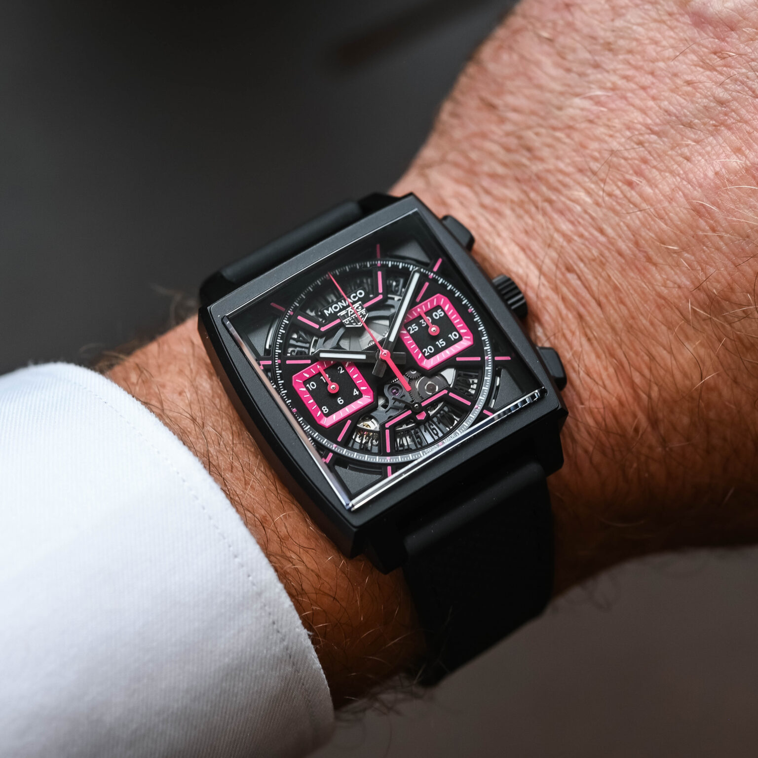First Look: The TAG Heuer Monaco Chronograph Skeleton Pink