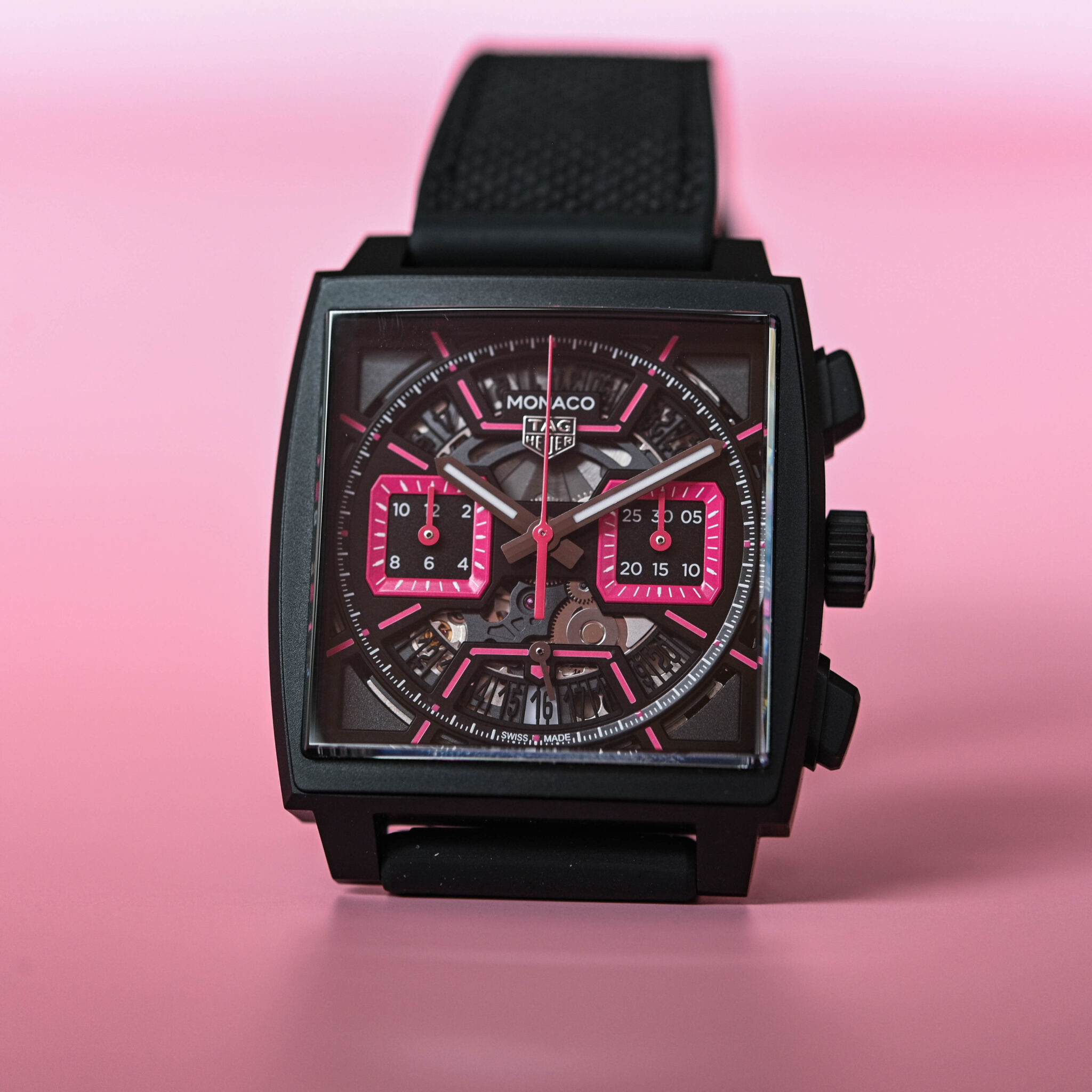 First Look: The TAG Heuer Monaco Chronograph Skeleton Pink
