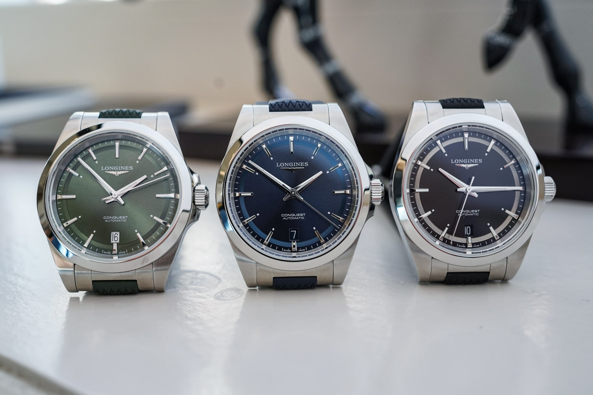 First Look: Longines Enlarges the Conquest 38mm and 41mm Range with Colours and Rubber Straps