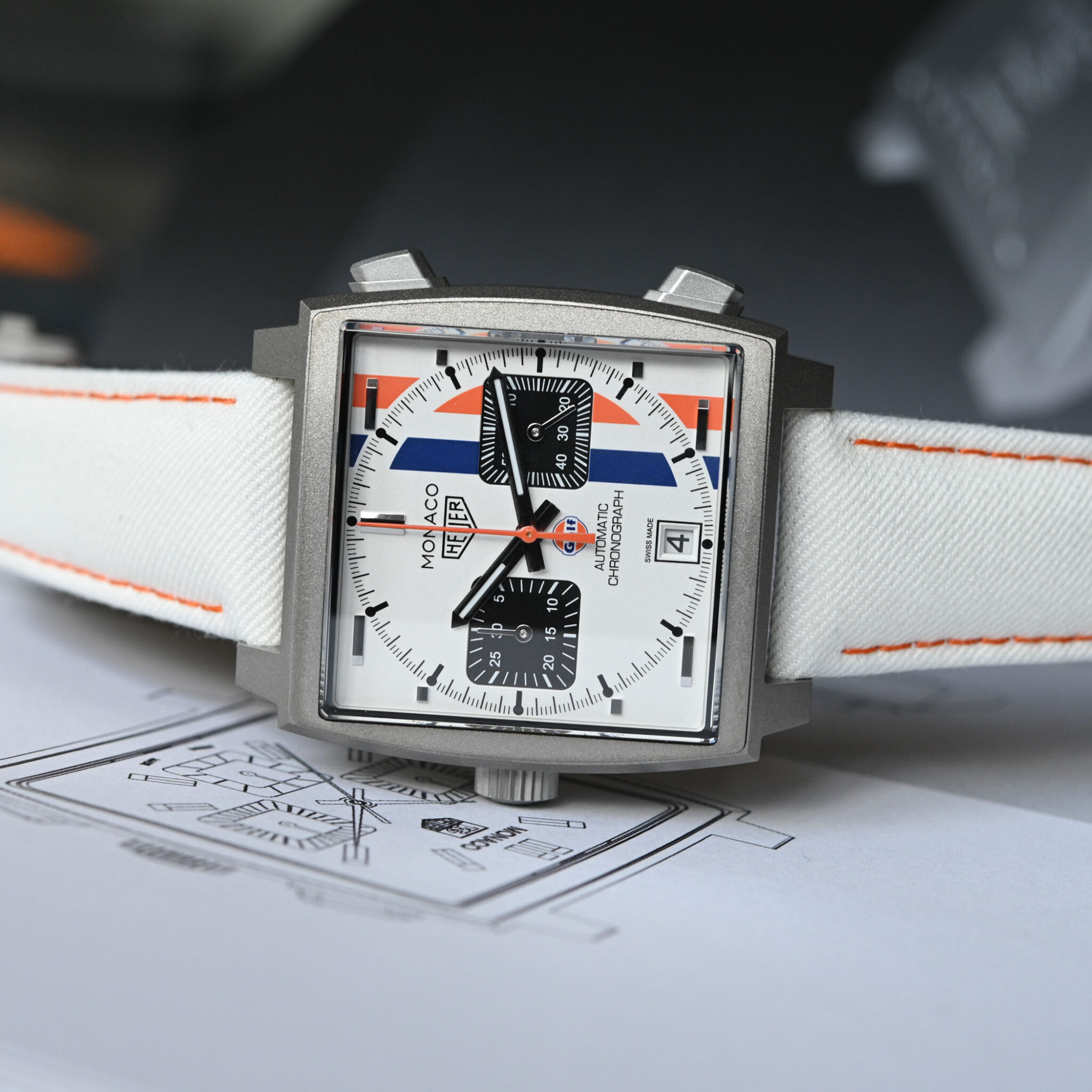 First Look: The new TAG Heuer Monaco Chronograph x Gulf White Dial