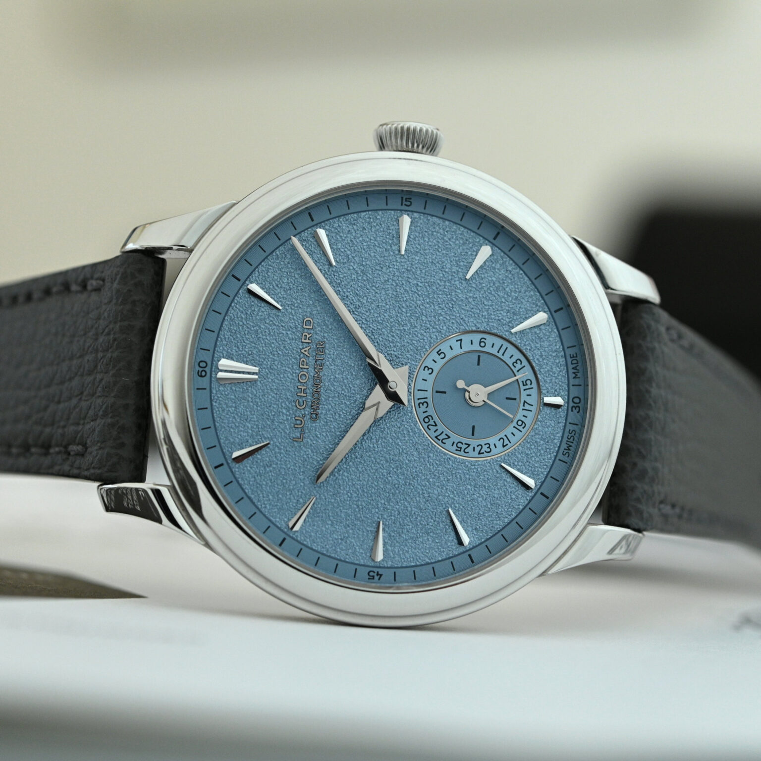 The Stunning Contemporary Chopard L.U.C Quattro MKIV In Ice Blue & Platinum