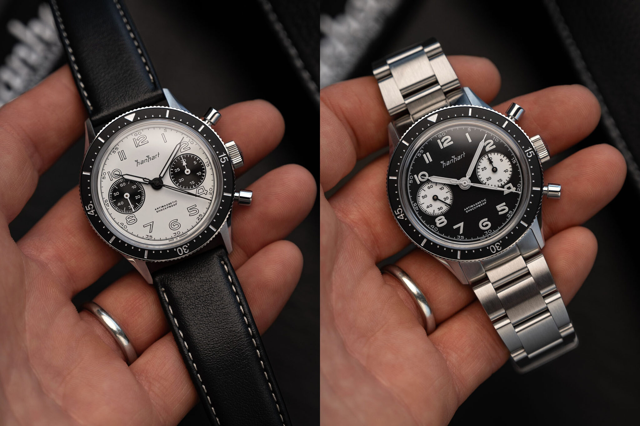 Introducing: The Hanhart 415 ES Panda and Reverse Panda Chronograph