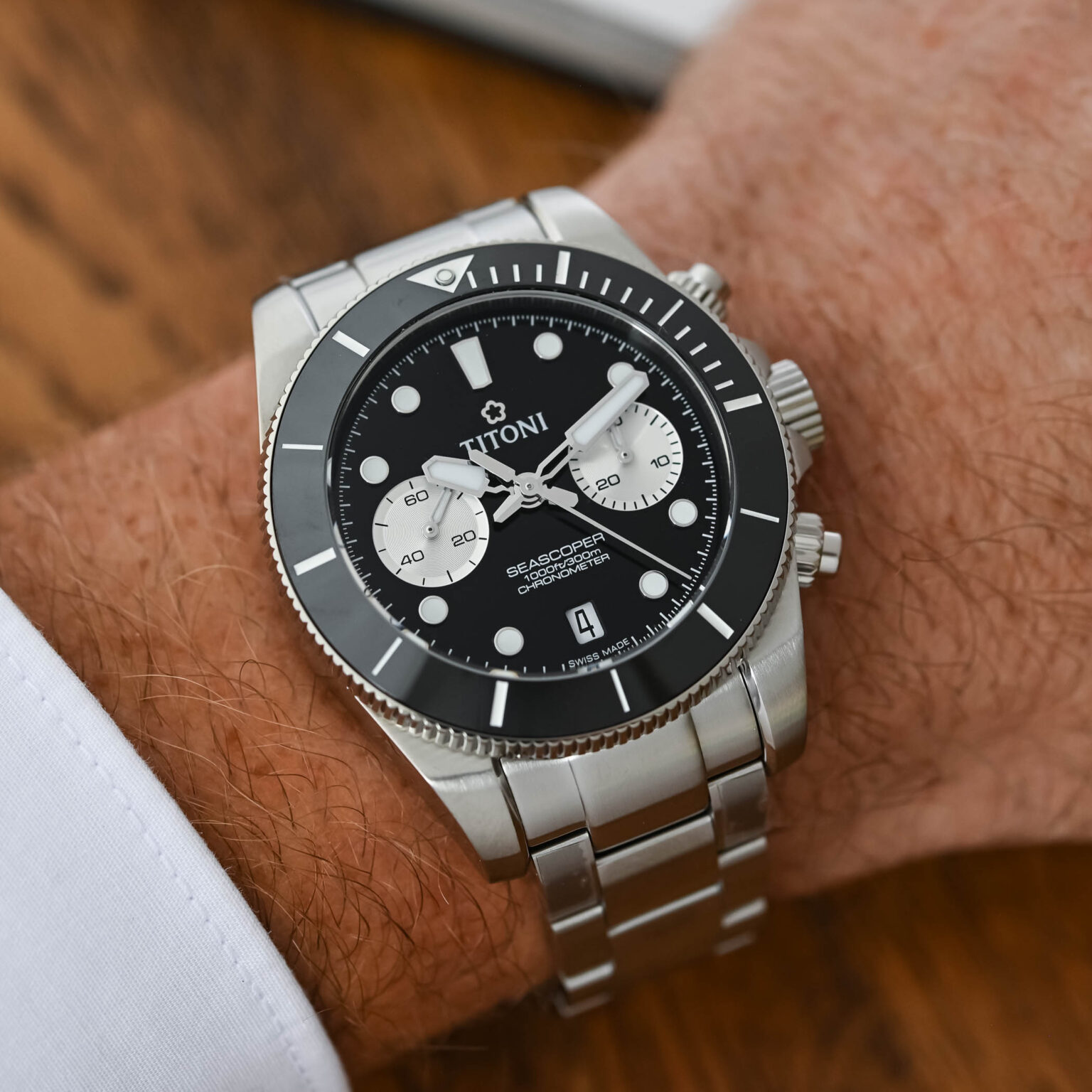 First Look: The new Titoni Seascoper 300 Bi-Compax Chronograph