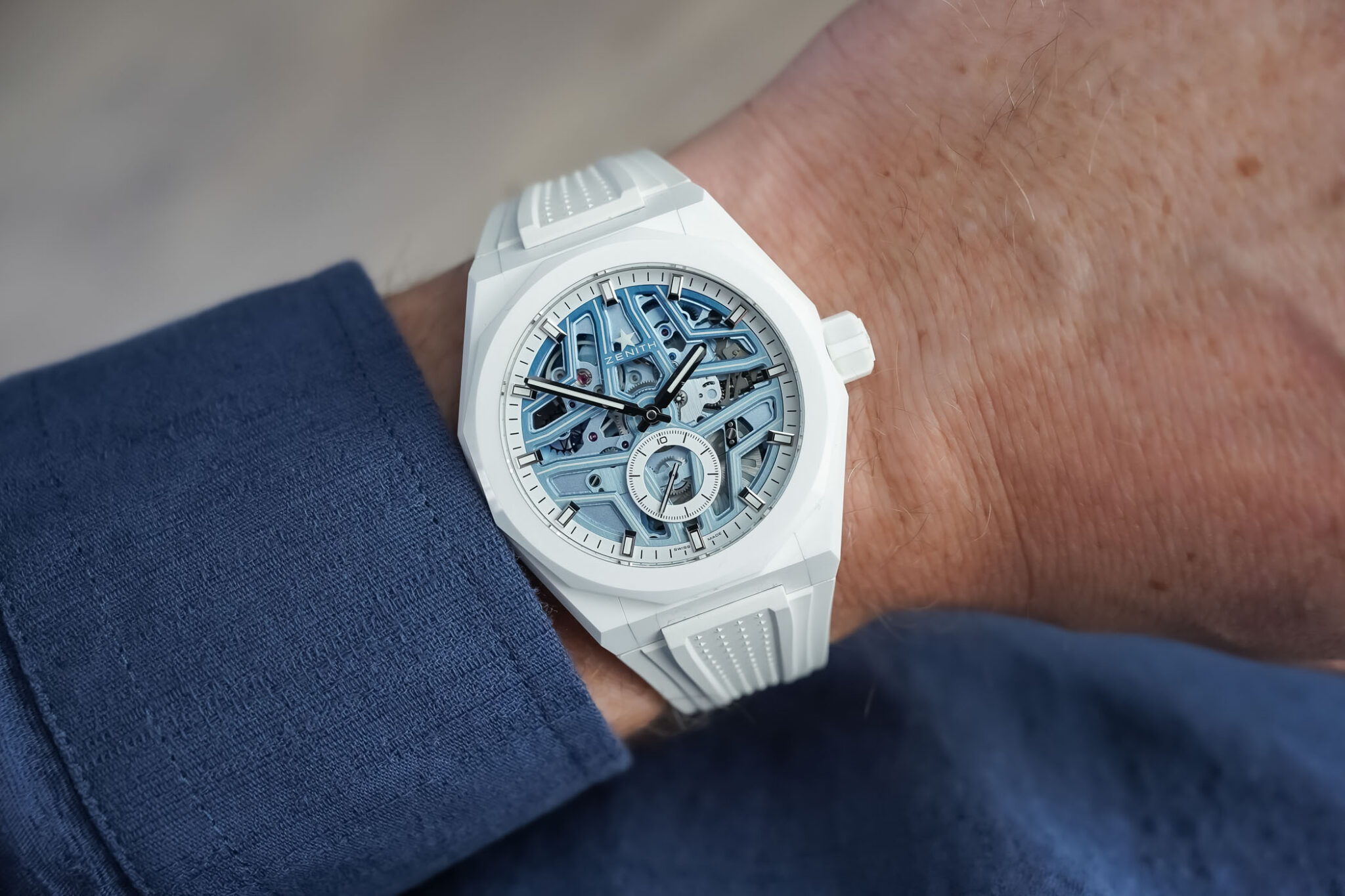 First Look: The Defy Skyline Skeleton White Surfer, Closing the Zenith ...
