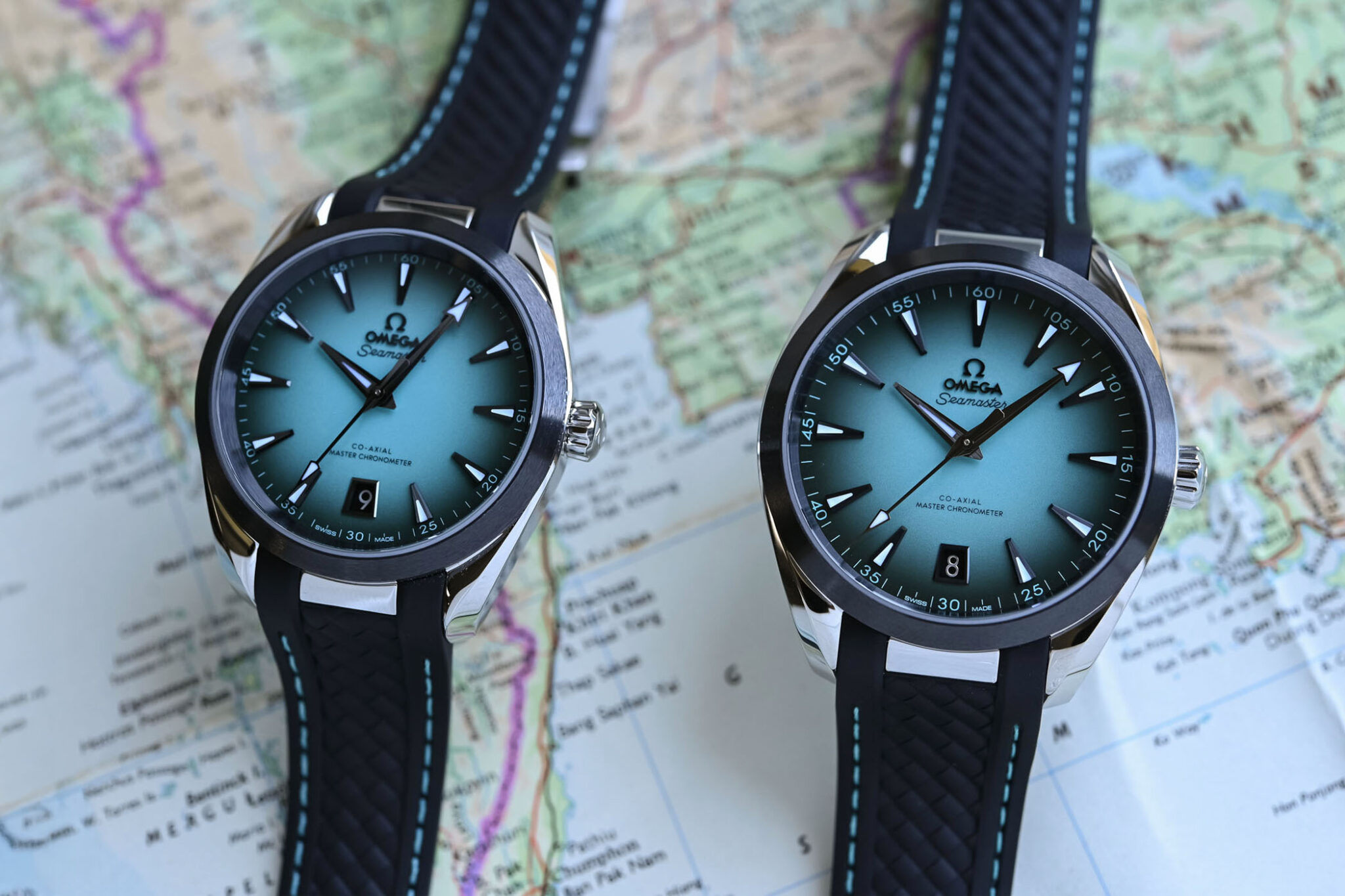 First Look: Omega Launches Two New Seamaster Aqua Terra Turquoise with Ceramic Bezels